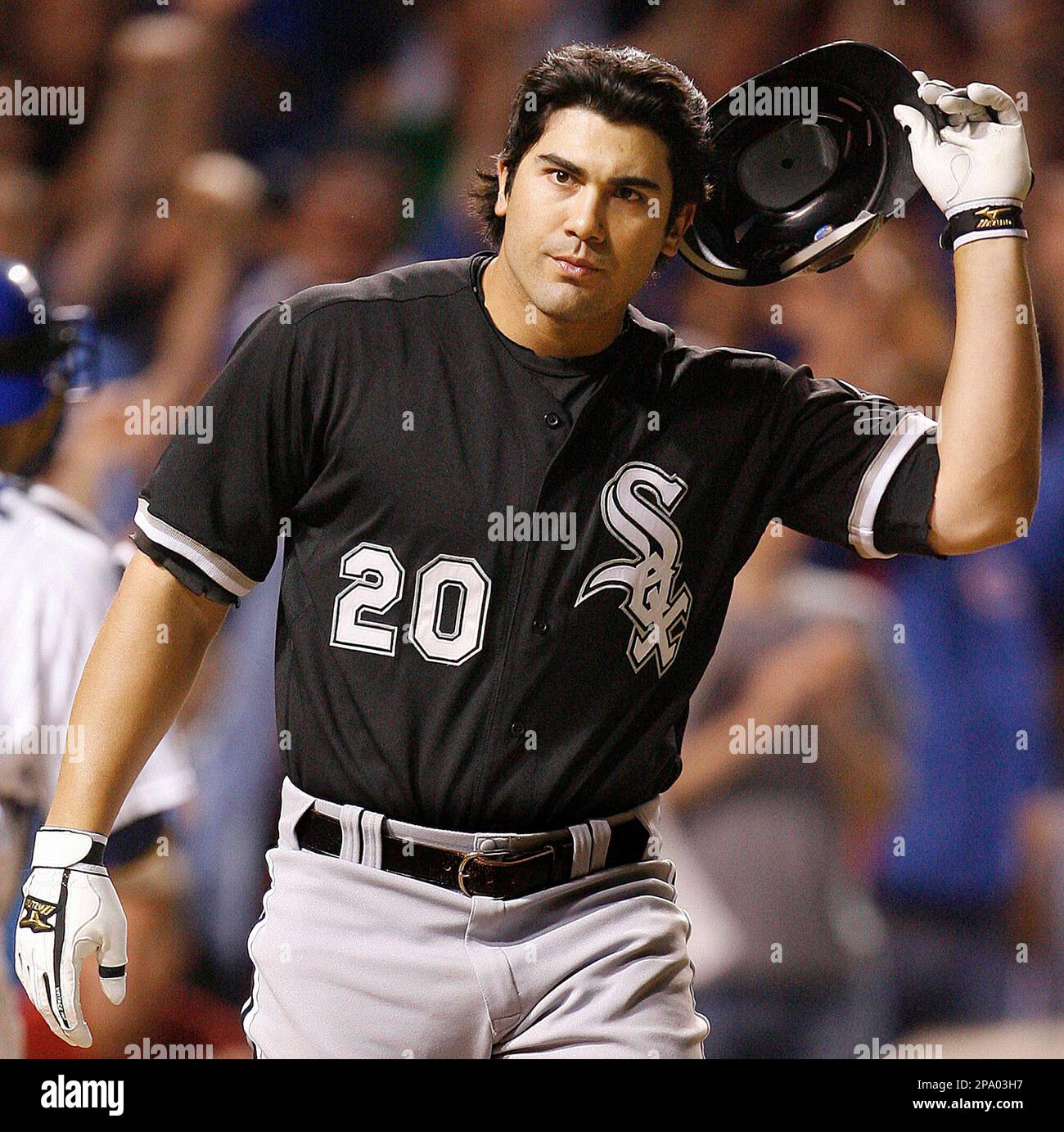 Chicago White Sox's Carlos Quentin reacts after striking out during the ...