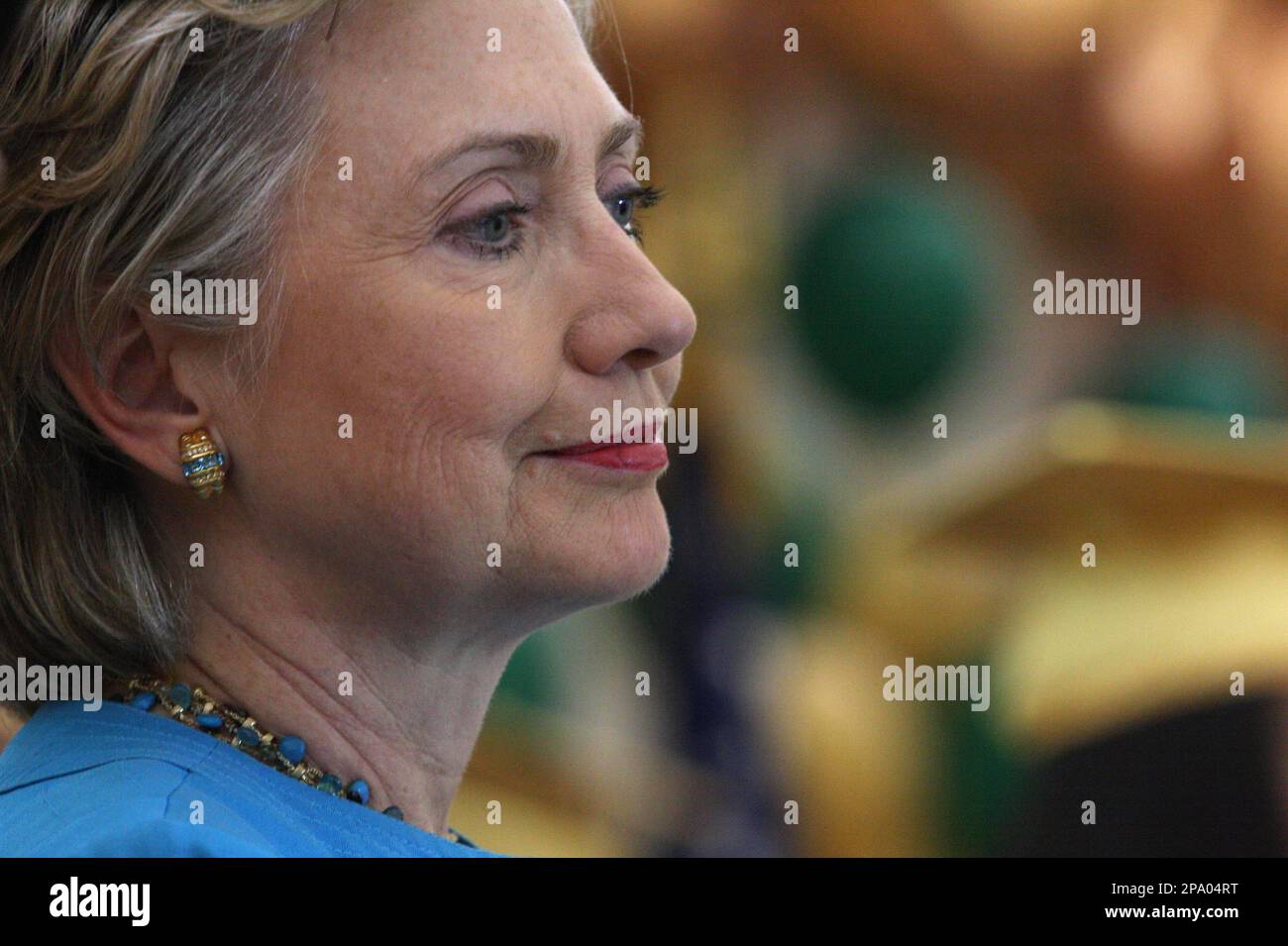 Sen. Hillary Rodham Clinton, D-N.Y., listens during the Pelham ...