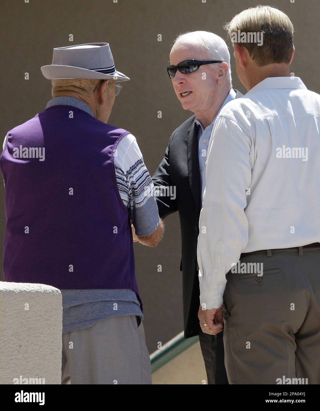 Republican presidential candidate Sen. John McCain, R-Ariz., shakes ...