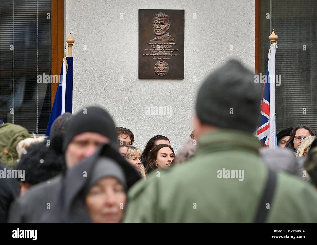 Trebic, Czech Republic. 11th Mar, 2023. Unveiling of plaque in ...