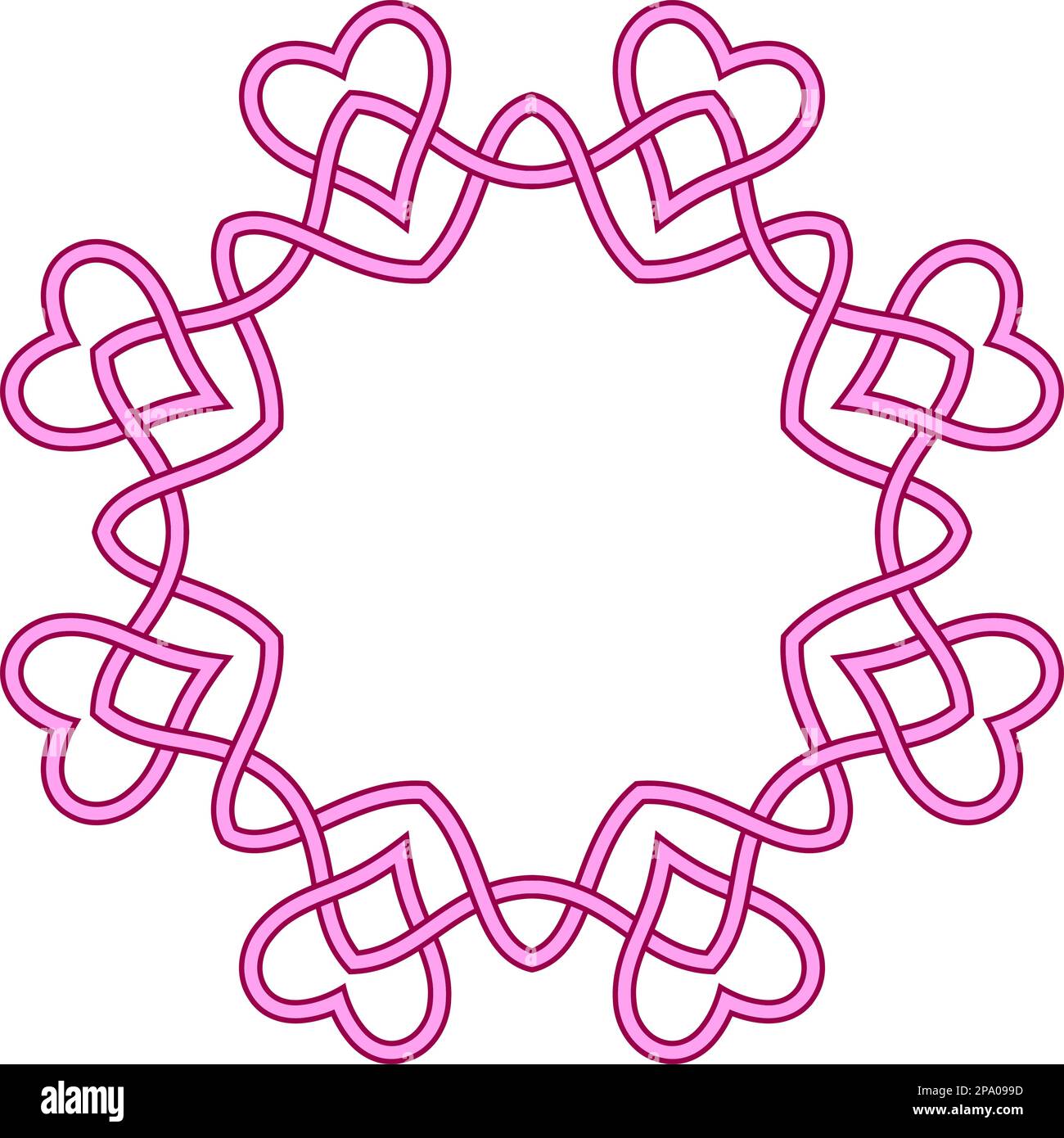 Round frame pink ribbon, Circular ornament design element, Vector Stock ...