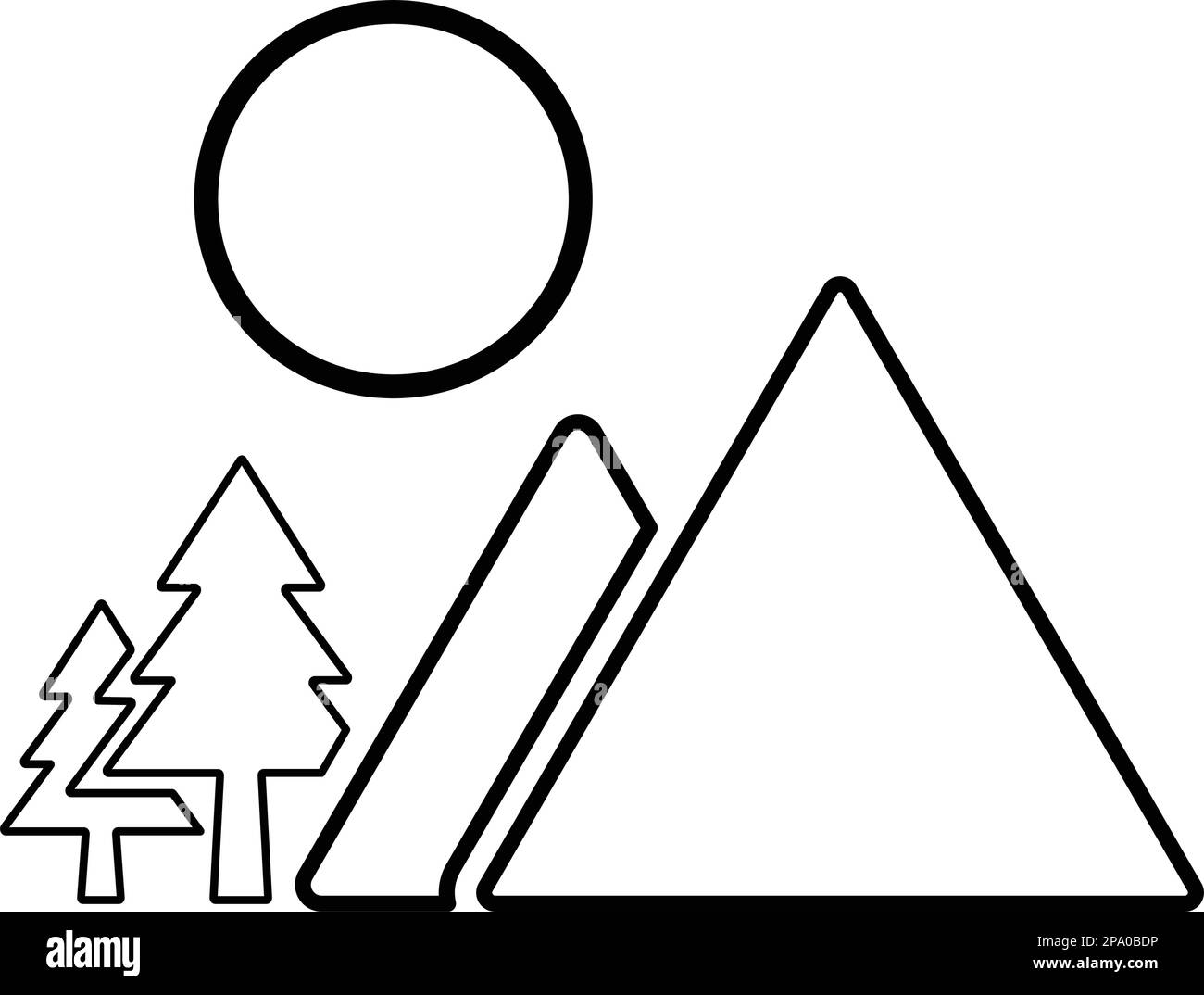 Mountain, scenery icon. Flat style vector EPS use in infographics,web ...