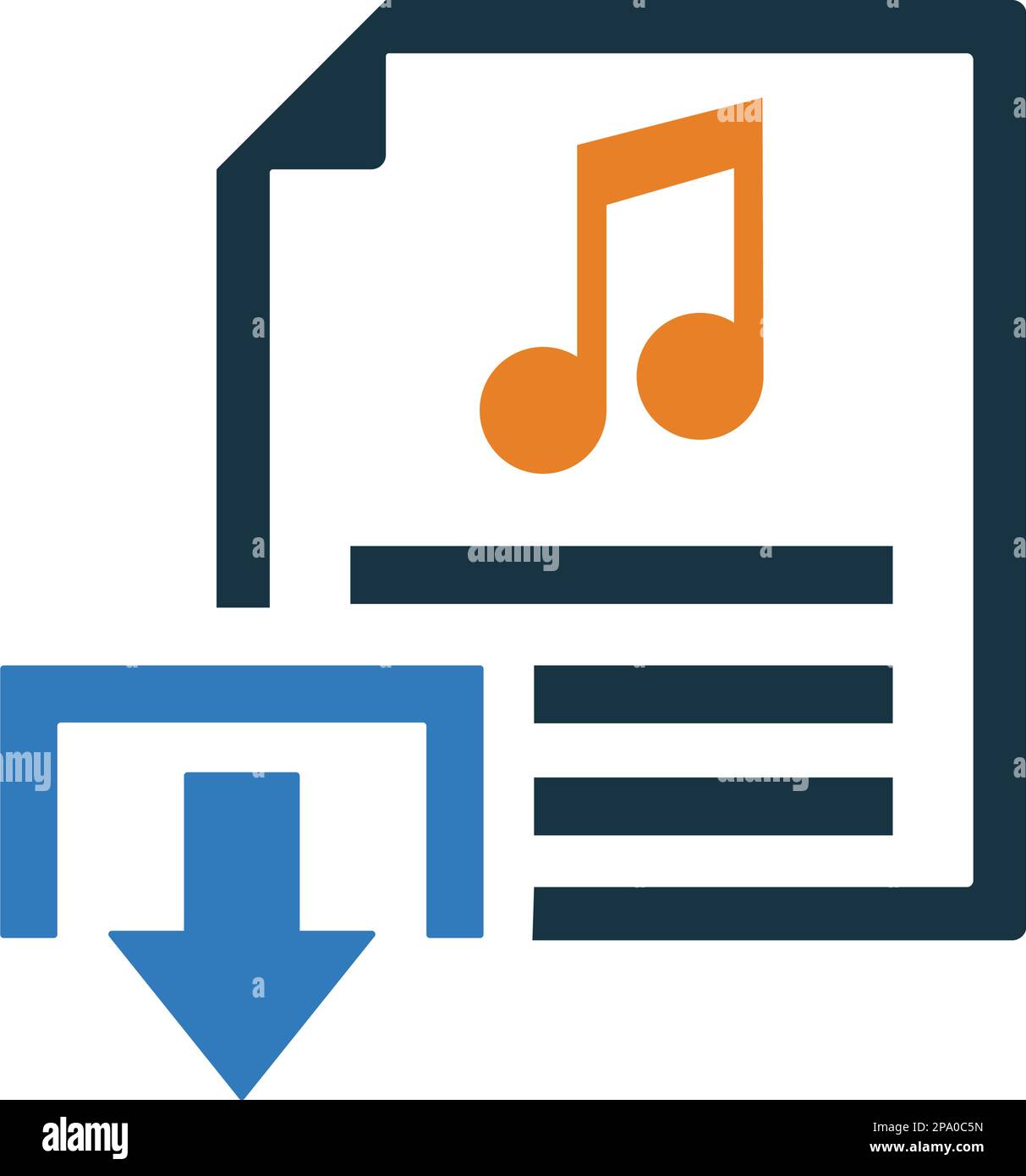 Music download icon. Flat style vector EPS use in infographics,web ...