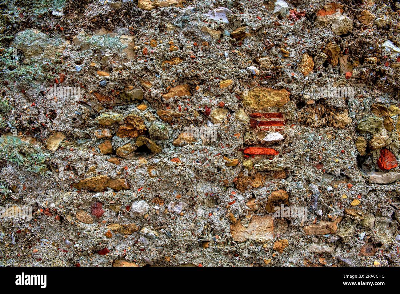 Bricklaying technique of ancient times, Lisbon Castle, Portugal Stock ...