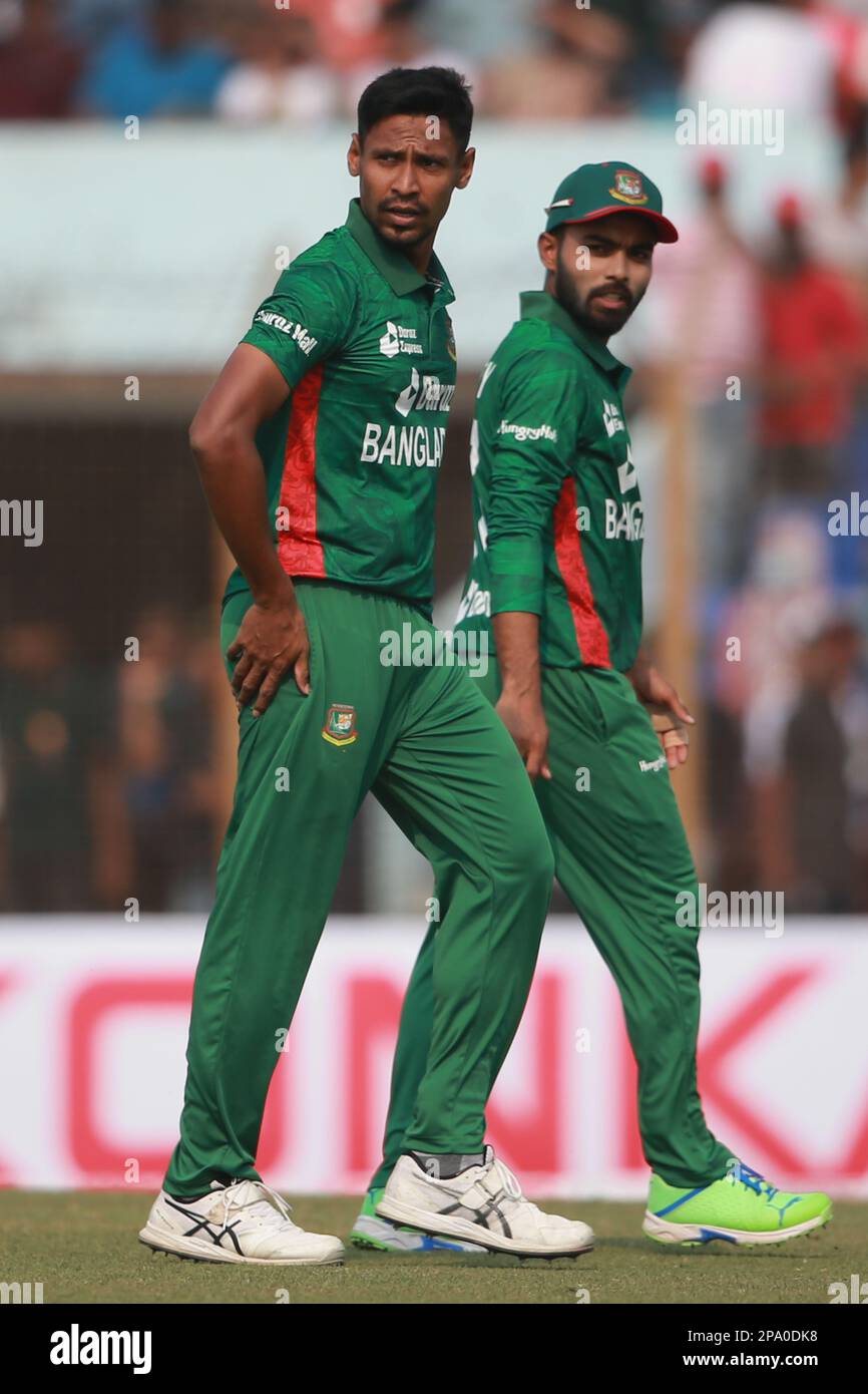 Mustafizur Rahman and Towhid Hridoy during Bangladesh-England 1st T20I match of three match ...