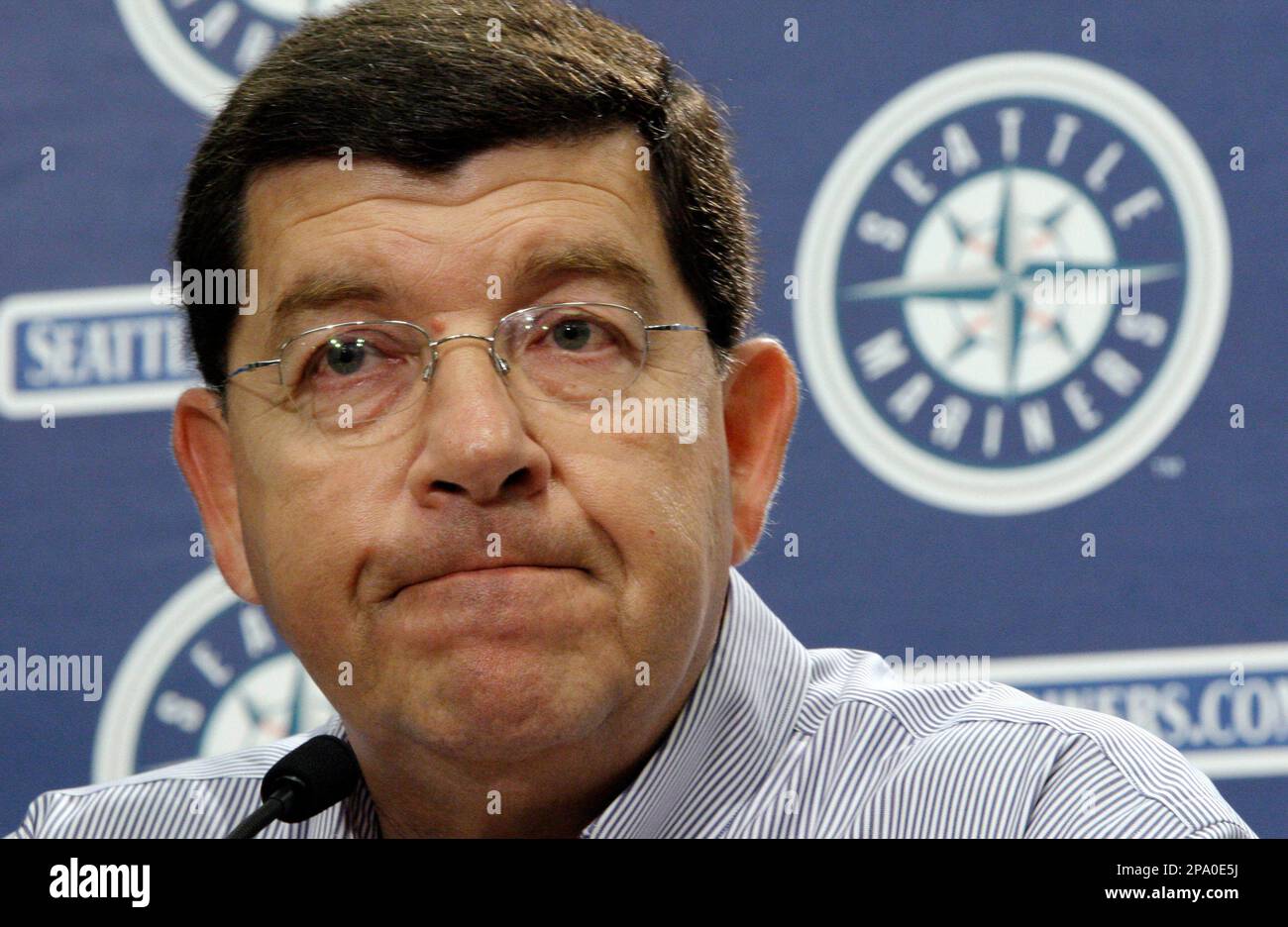 Seattle Mariners general manager Lee Pelekoudas speaks at a news ...