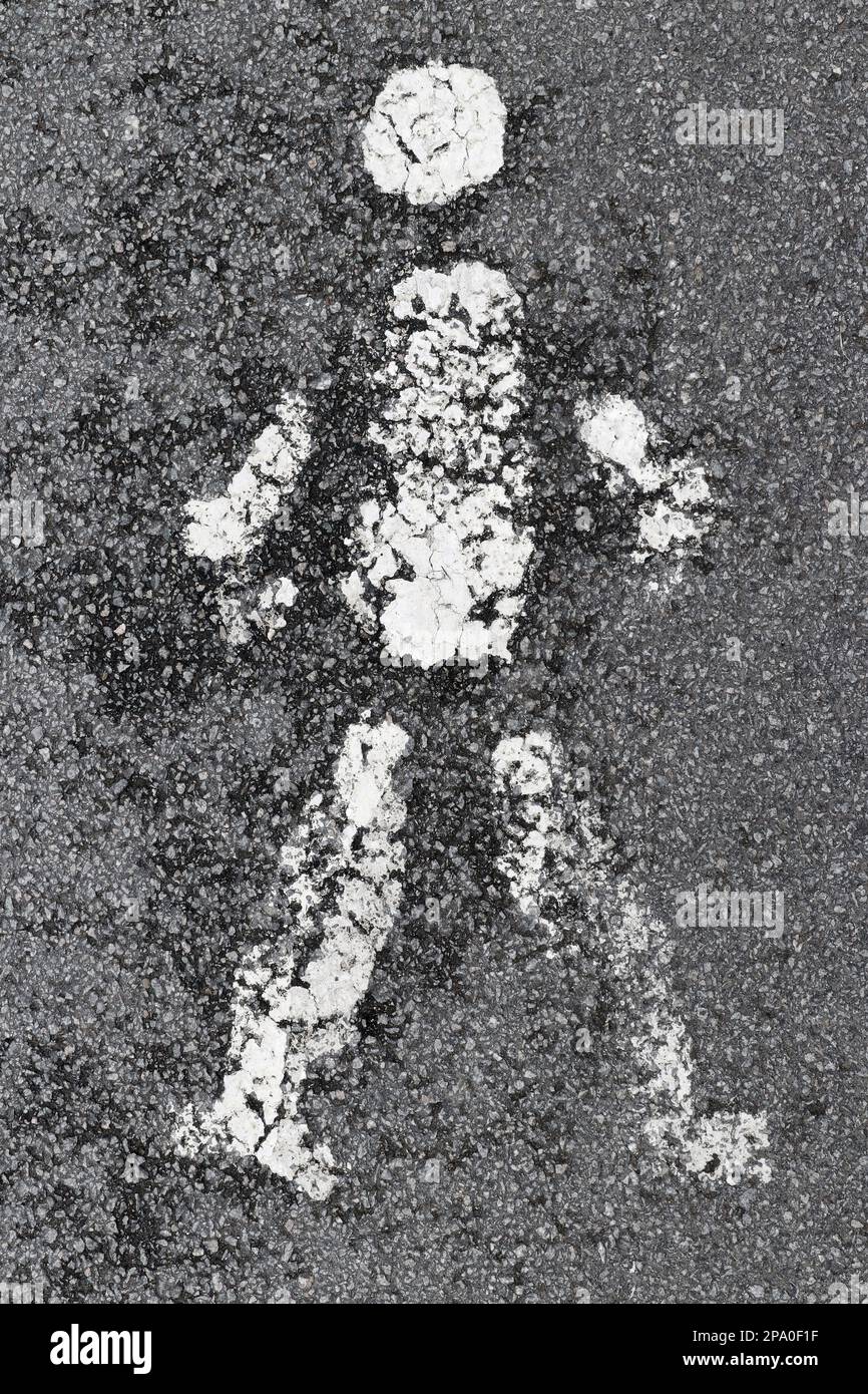 Only for pedestrians - a sign on the pavement Stock Photo - Alamy