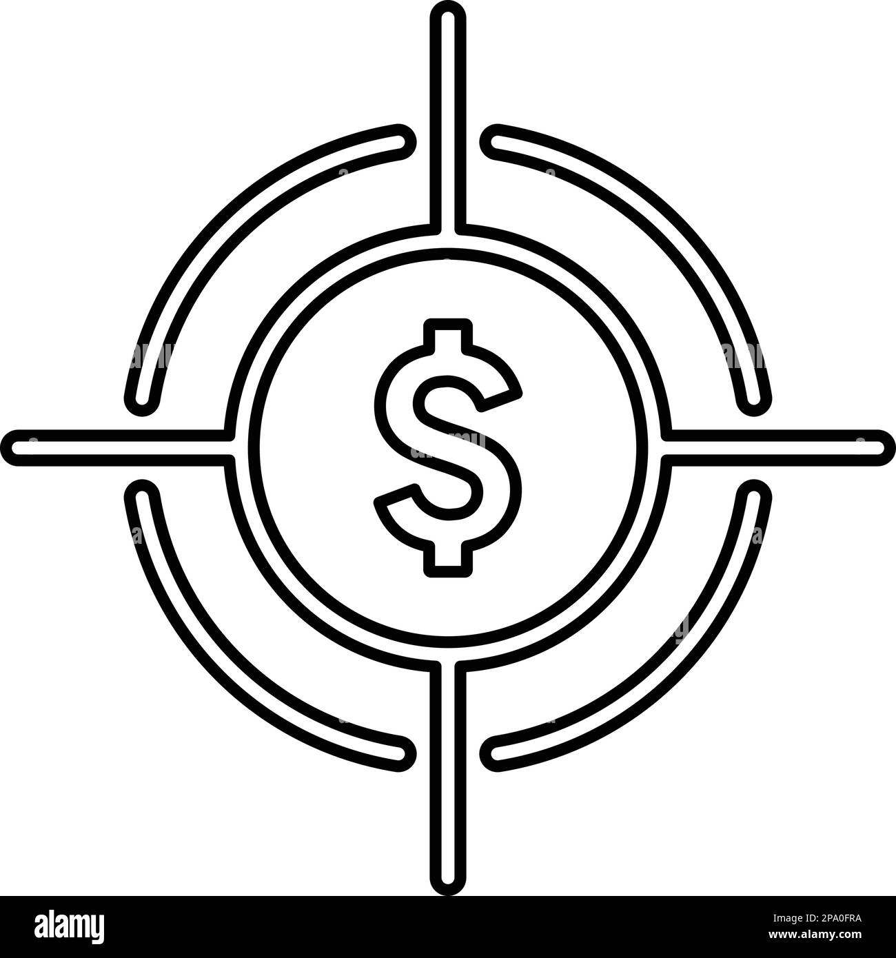 Money, target revenue icon. Flat style vector EPS use in infographics ...