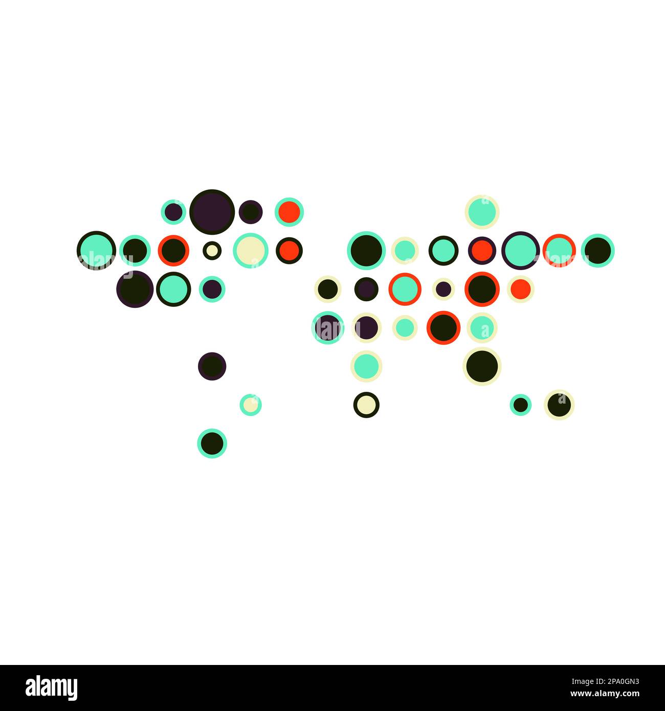 World Map Silhouette Pixelated generative pattern illustration Stock ...