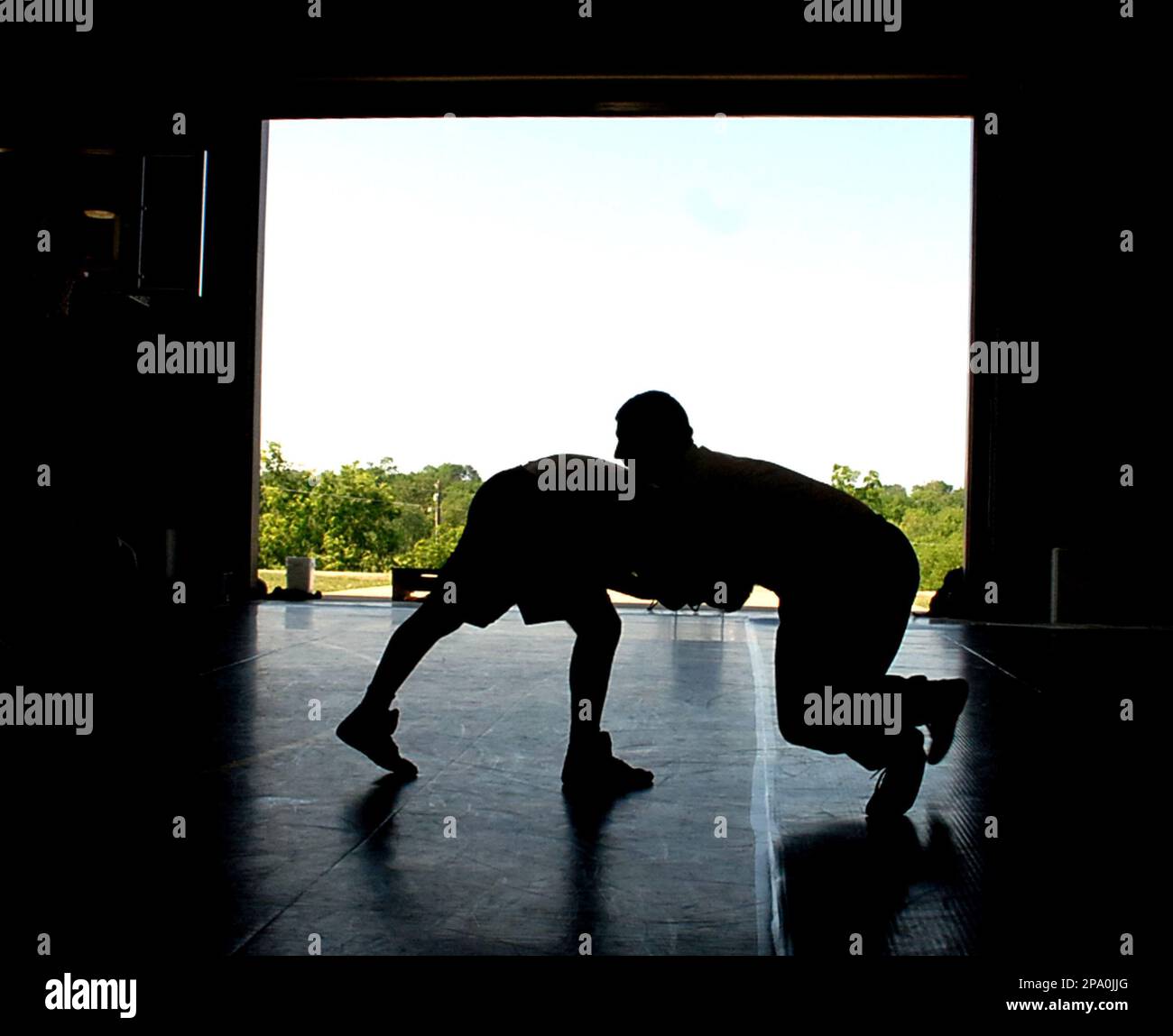 A wrestling camp was set up inside of a barn Wednesday, June 18,2008 in ...