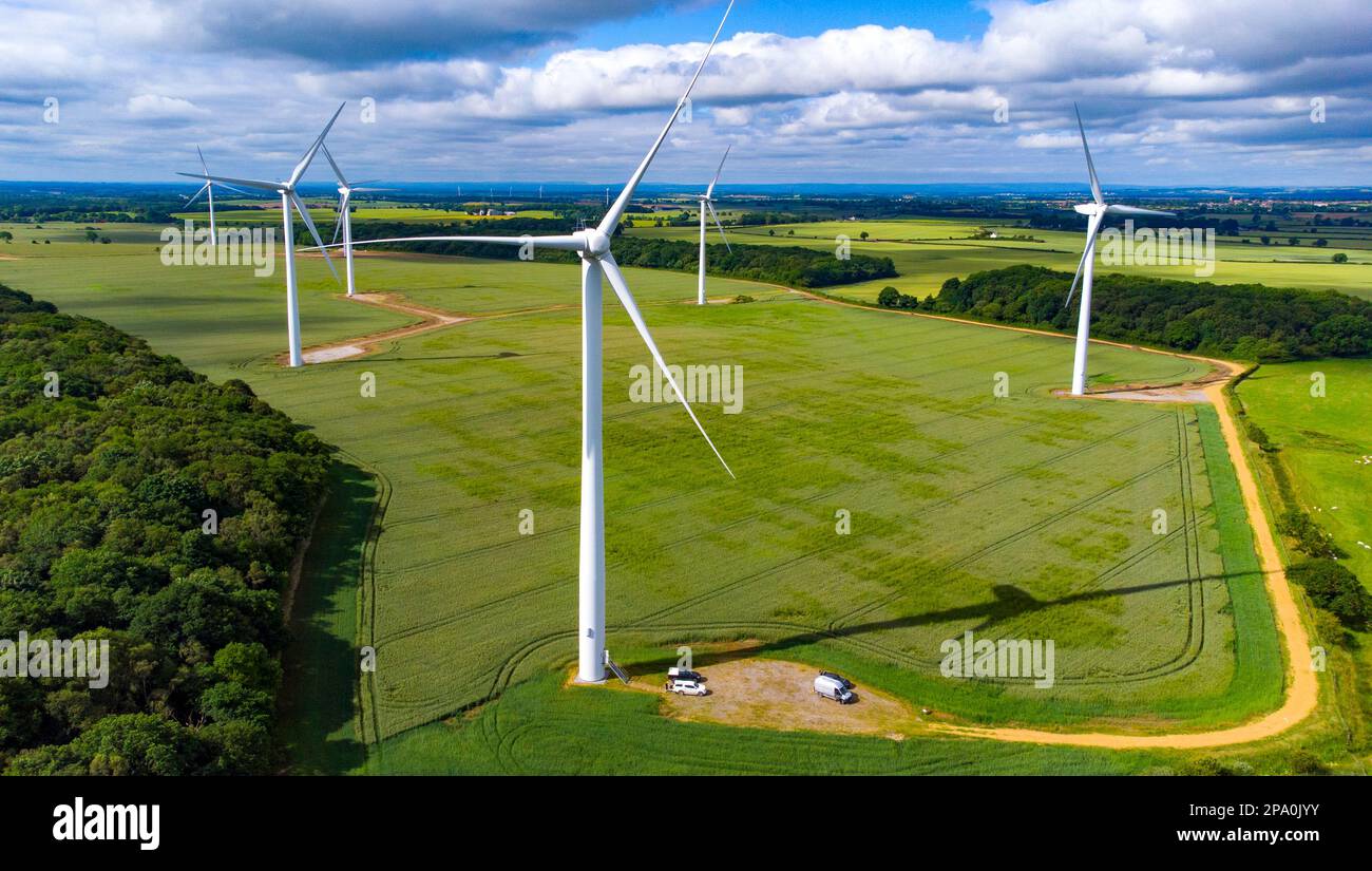 WIndfarm Turbines at Walkway Stock Photo - Alamy