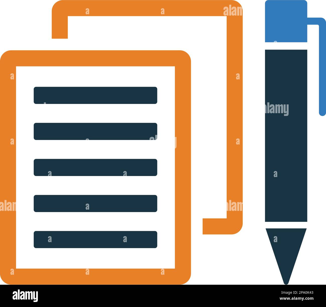 Notes, writing, document icon use in mobile and app development or ...