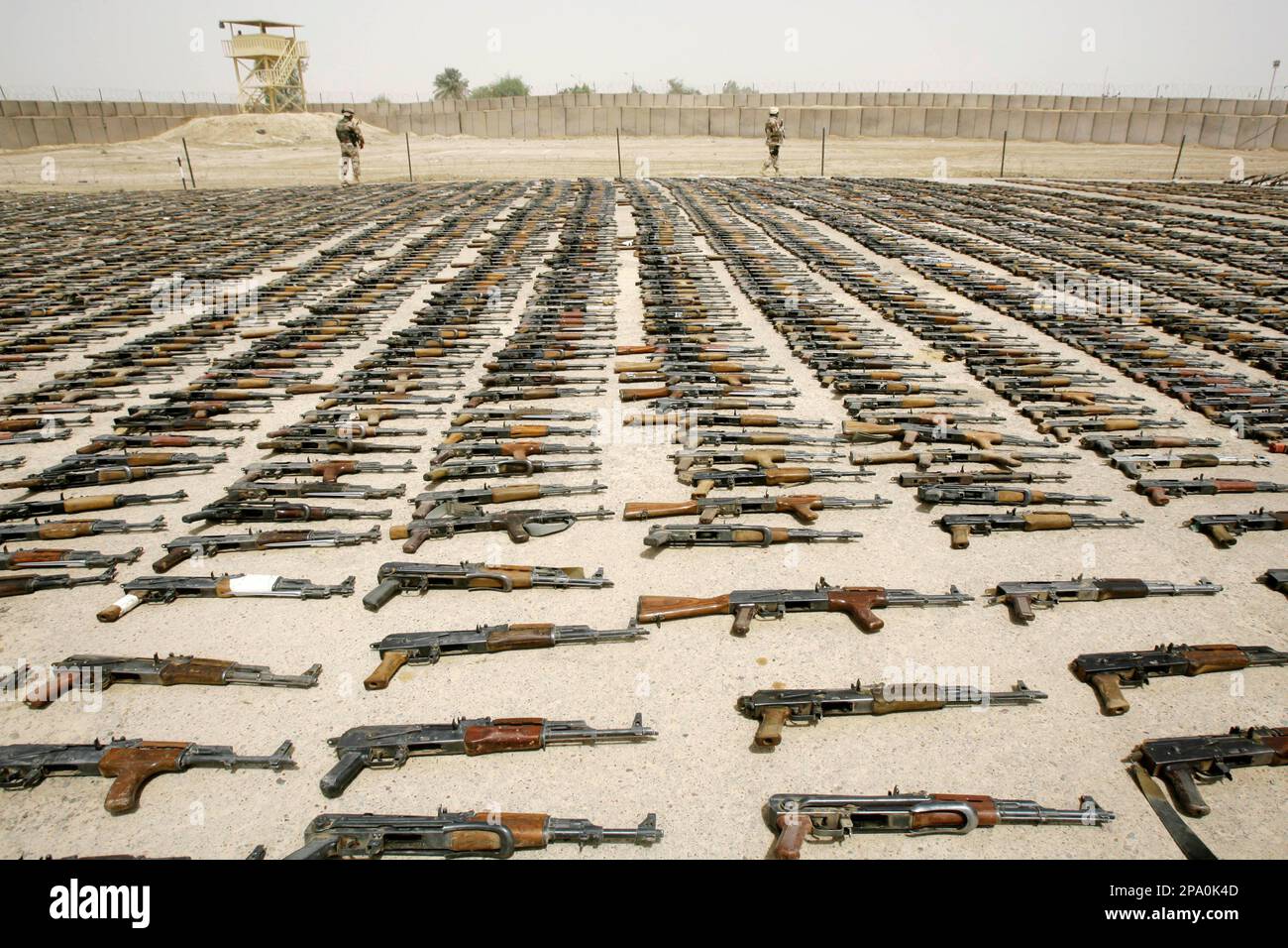 Weapons seized by Iraqi security forces during recent operations in the ...