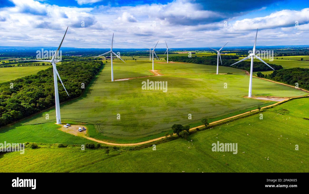 WIndfarm Turbines at Walkway Stock Photo - Alamy