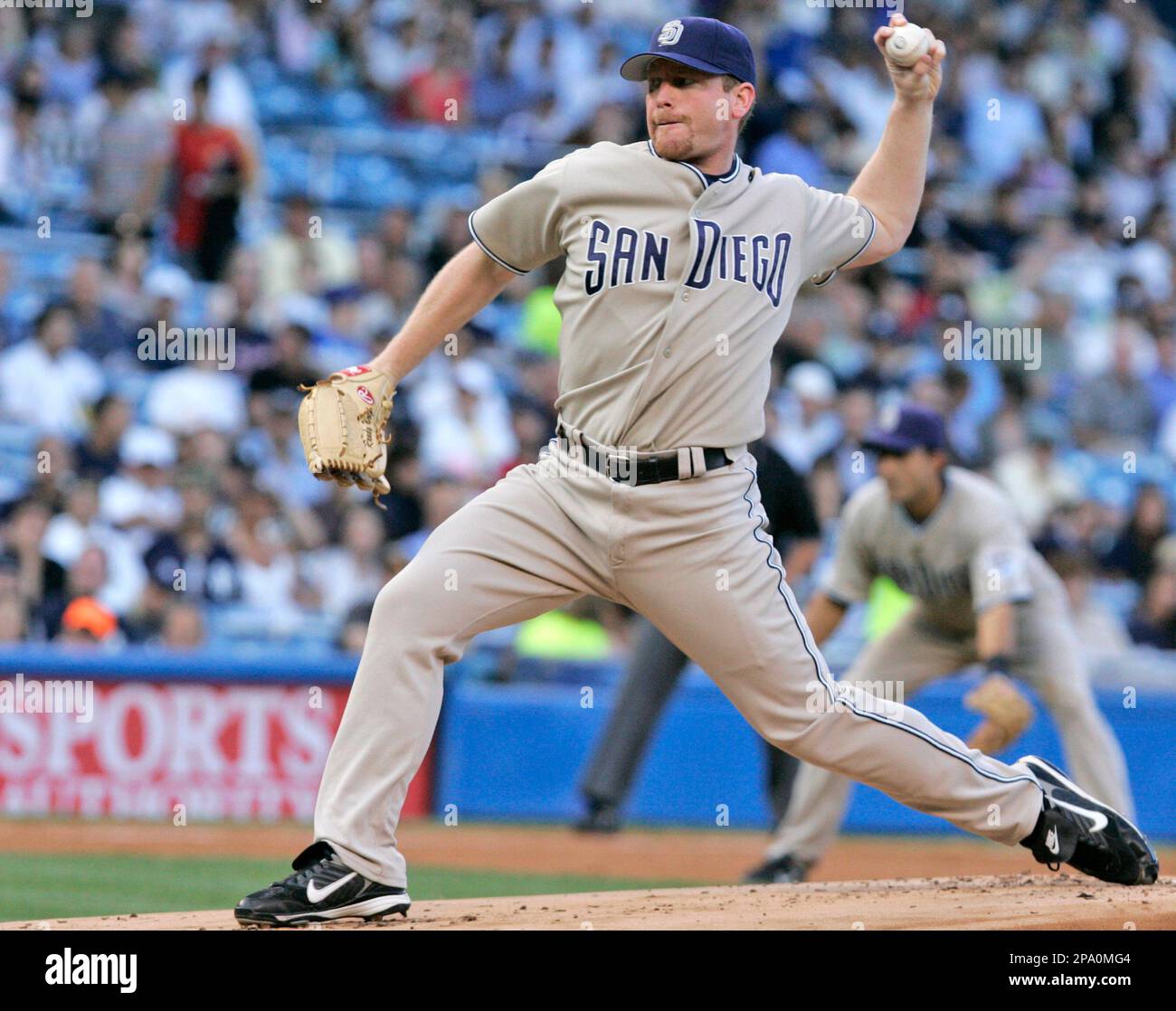 San Diego Padres starting pitcher Randy Wolf throws during the first ...