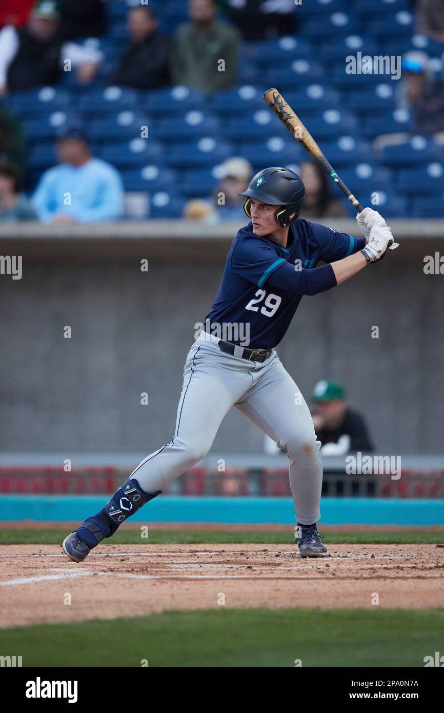 Tanner Thach (29) of the UNCW Seahawks at bat against the Charlotte ...