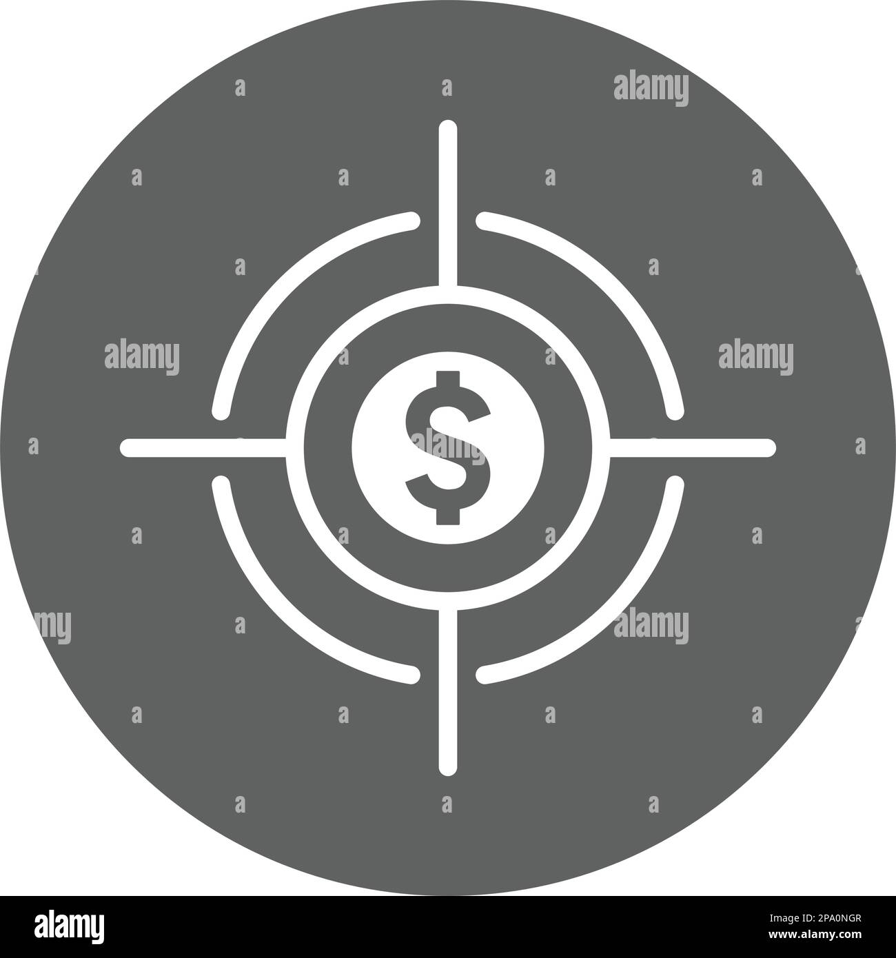 Money, target revenue icon. Flat style vector EPS use in infographics ...