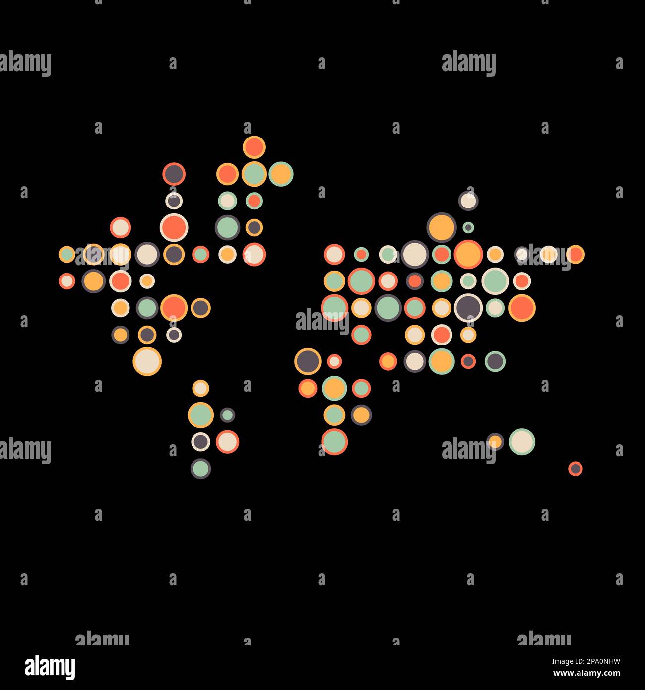 World Map Silhouette Pixelated generative pattern illustration Stock ...