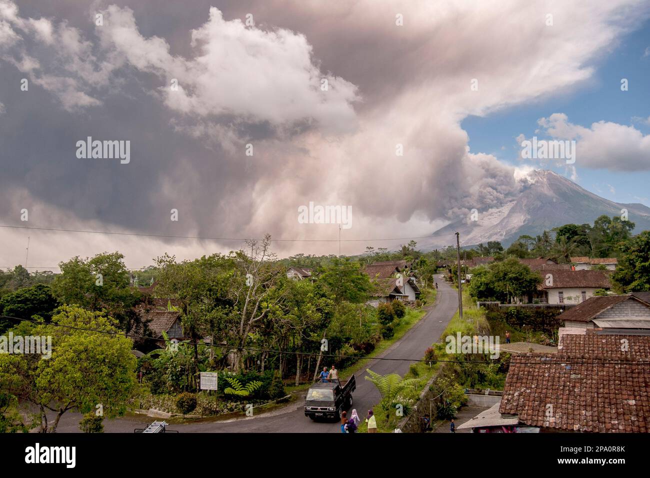 Yogyakarta, Indonesia. 11th Mar, 2023. Volcanic materials spew out from ...