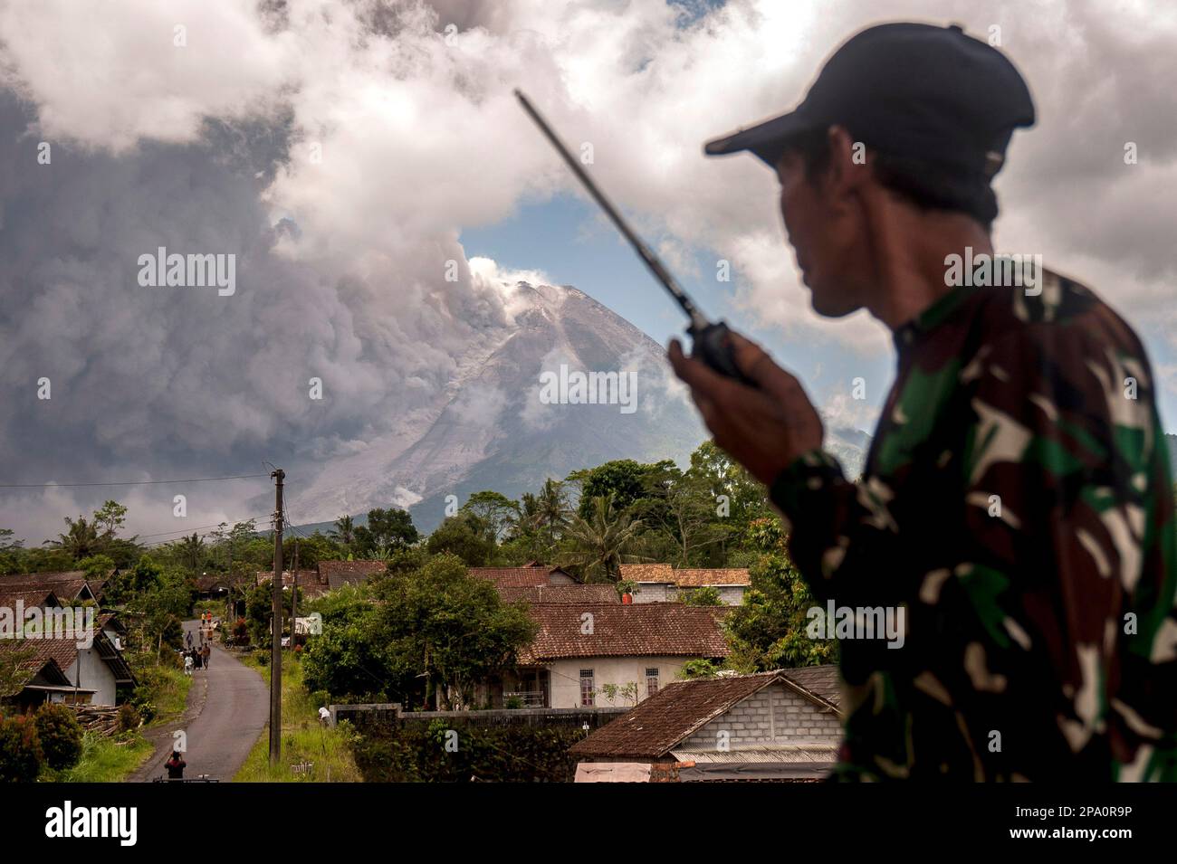 Yogyakarta, Indonesia. 11th Mar, 2023. Volcanic materials spew out from ...