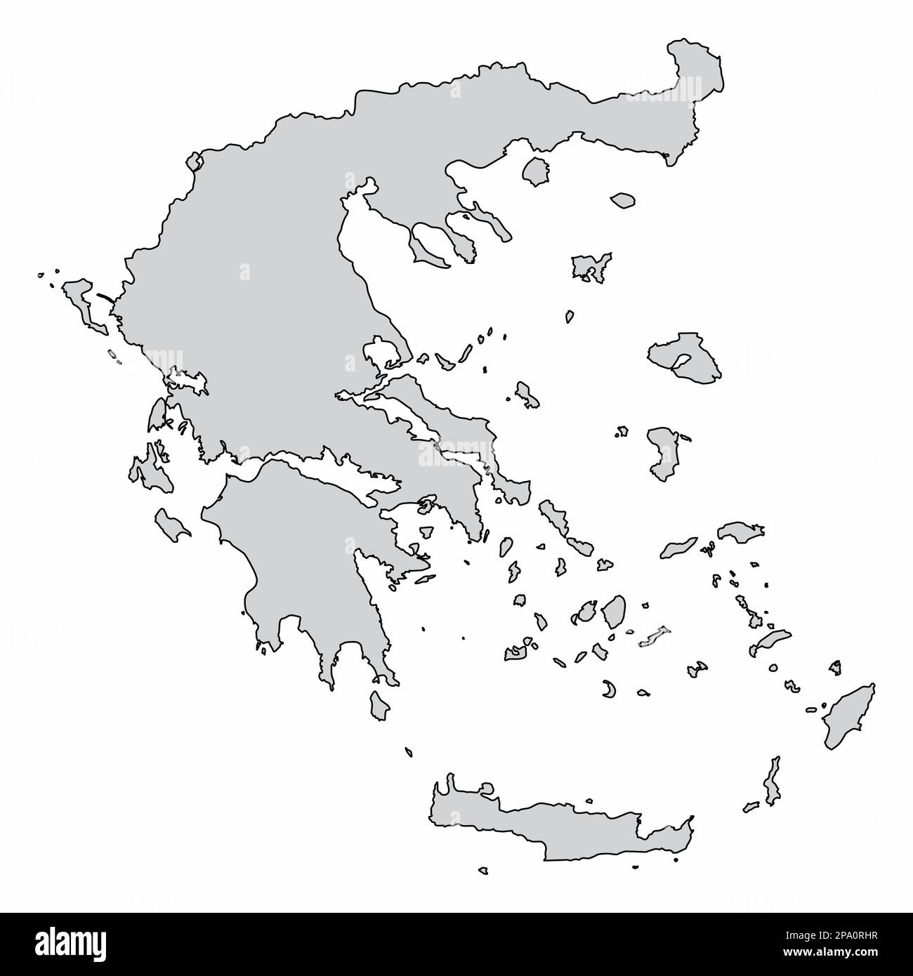 Greece outline map isolated on white background Stock Vector Image ...