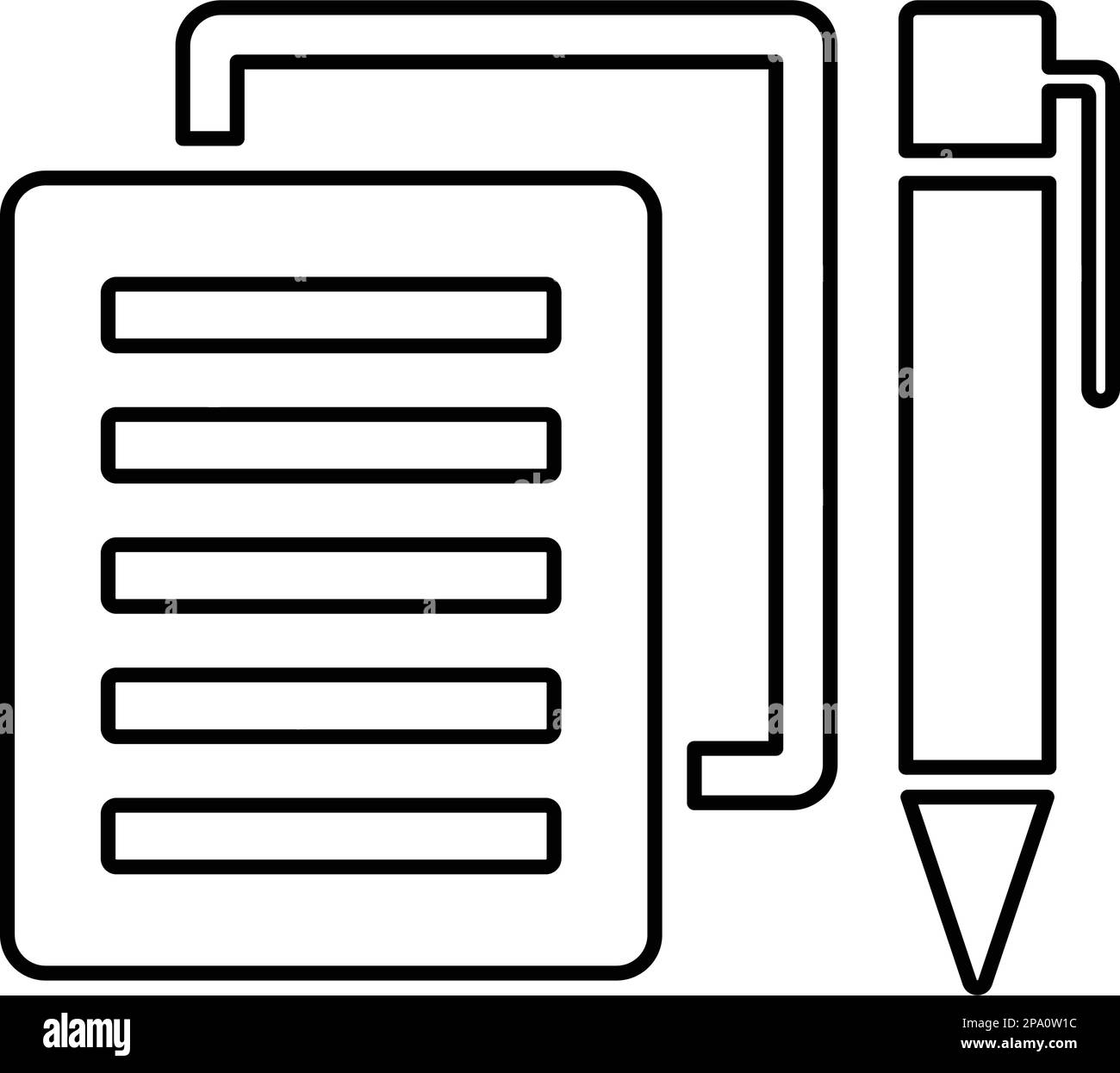 Notes, writing, document icon use in mobile and app development or ...