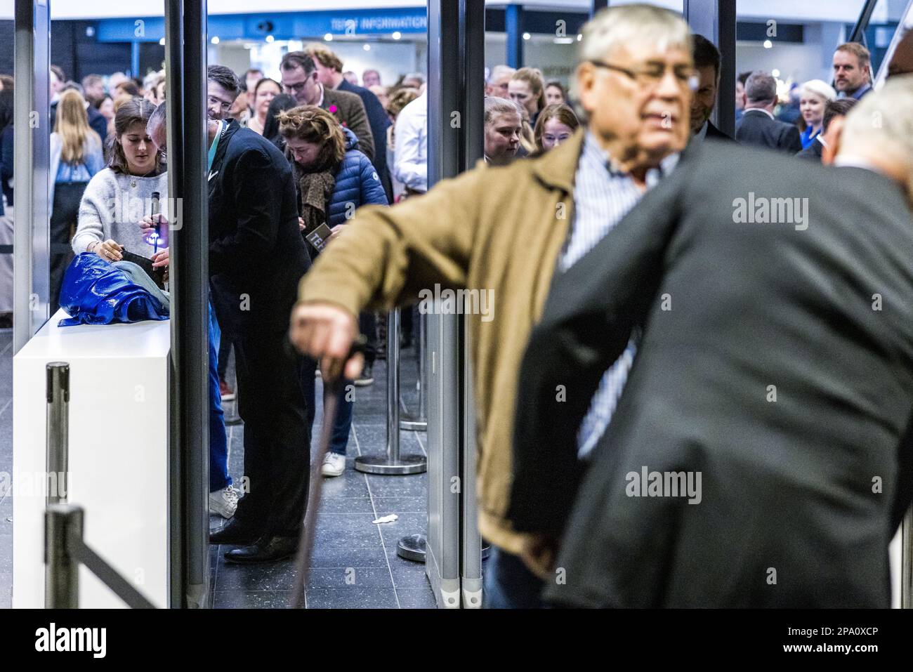 Netherlands. 11th Mar, 2023. MAASTRICHT - Bag check at the detection ...