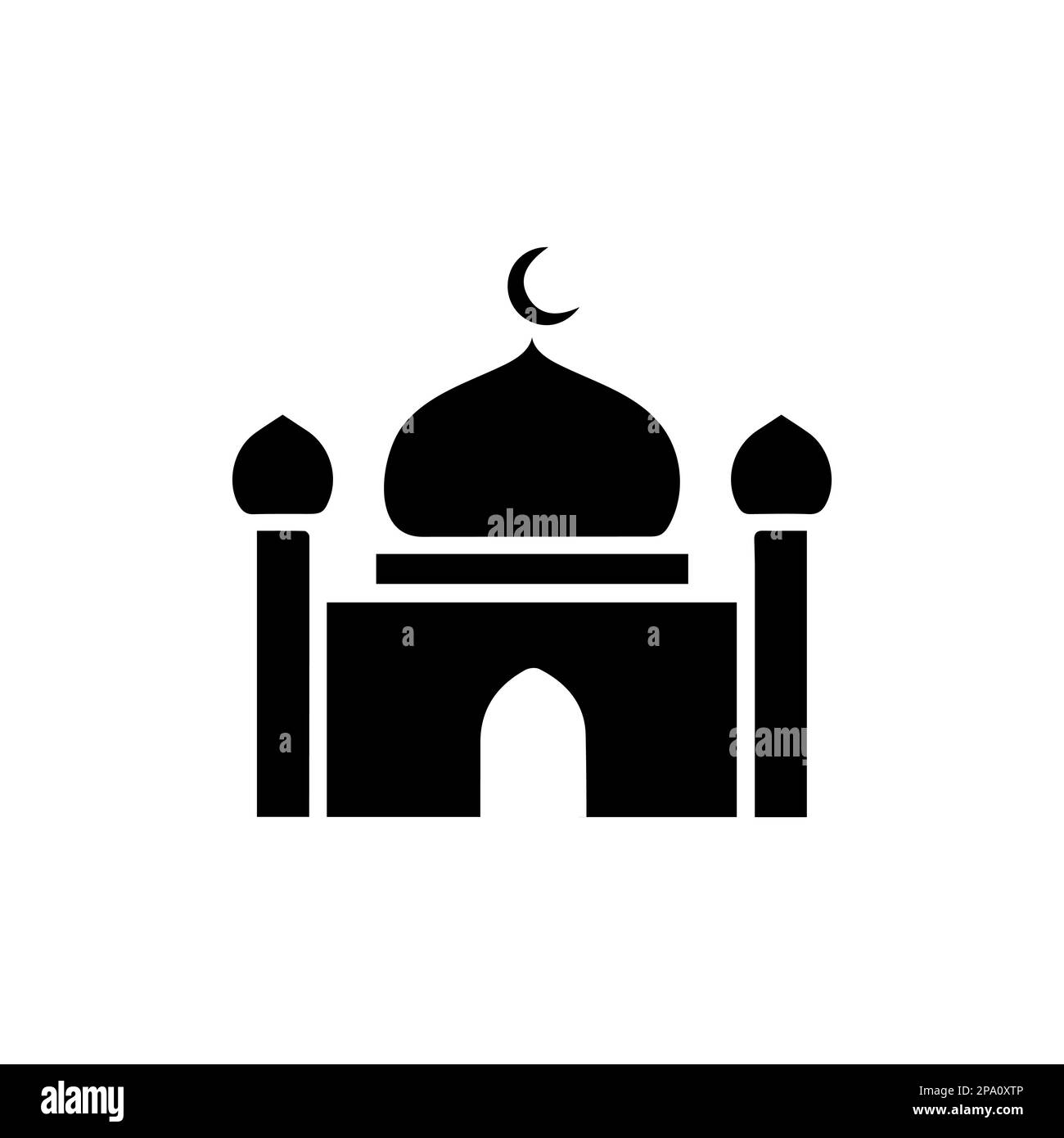 Mosque simple icon, islamic worship place, muslim symbols, vector ...