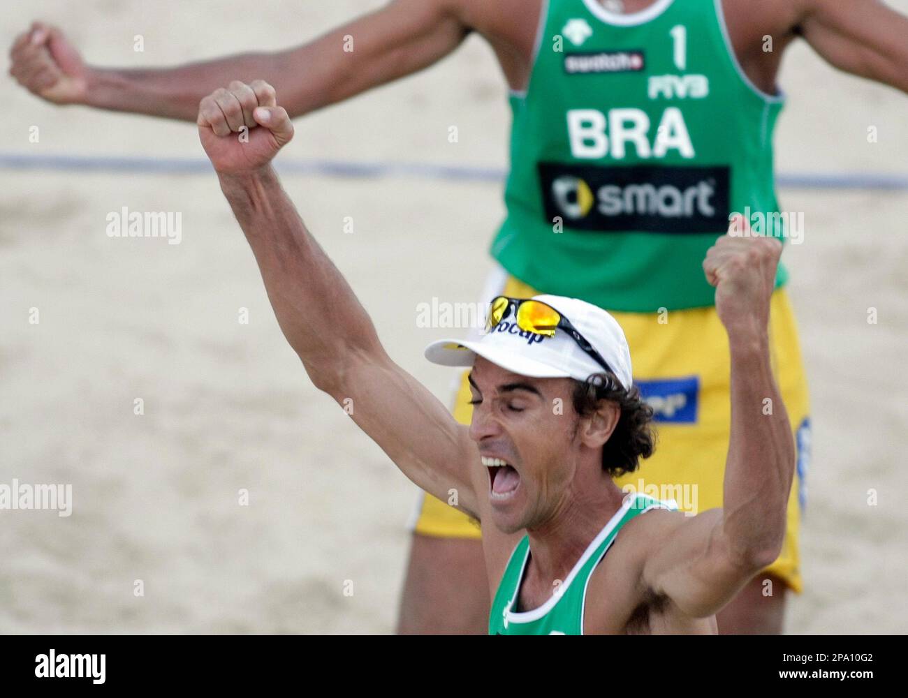 Emanuel Rego from Brazil, jubilates after winning the final match ...