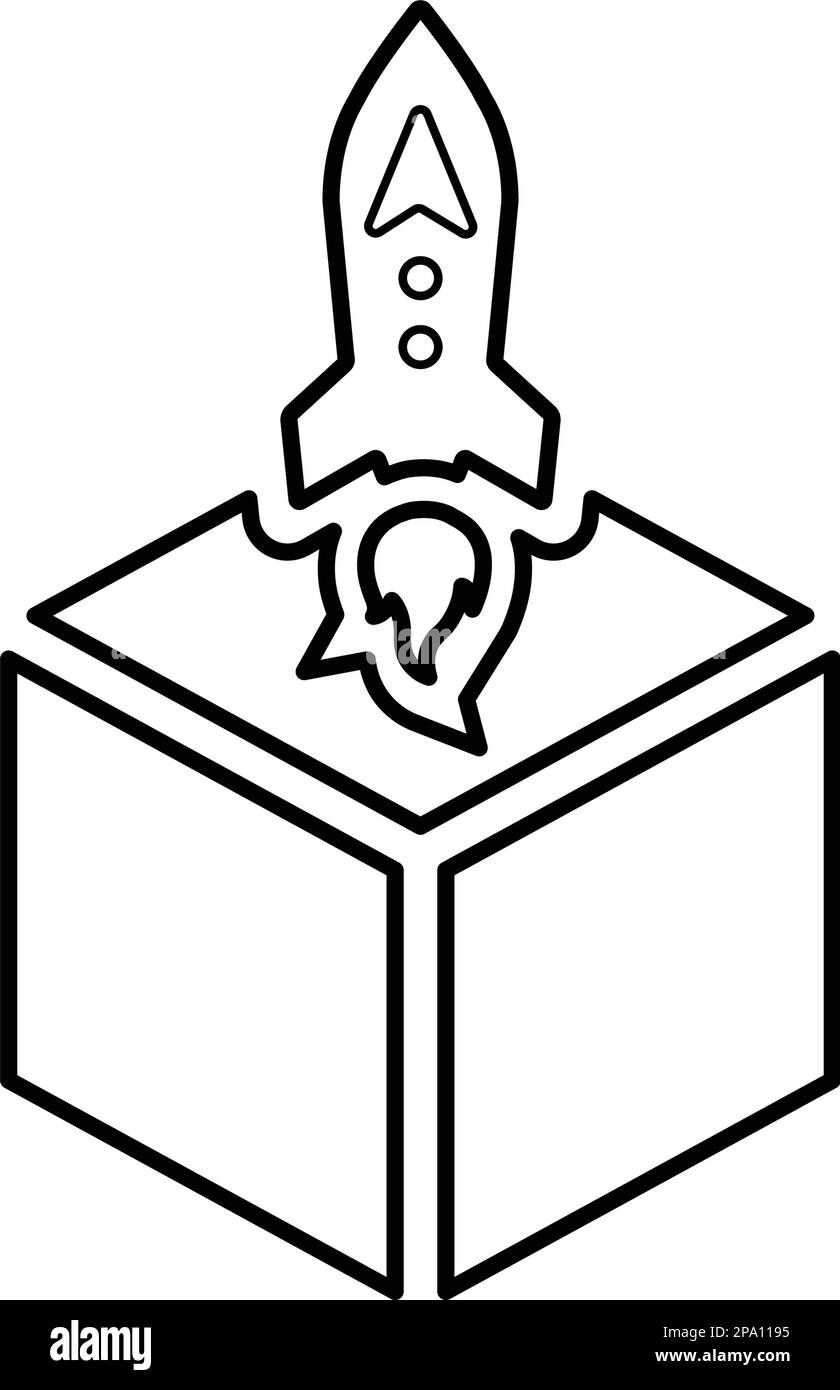 Product launch, startup icon. Fully editable vector EPS use for printed ...