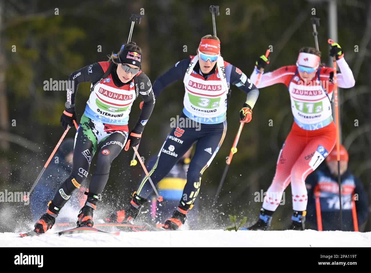 ÖSTERSUND 20230311 From left, Dorothea Wierer, Italy, Hanna Kebinger ...