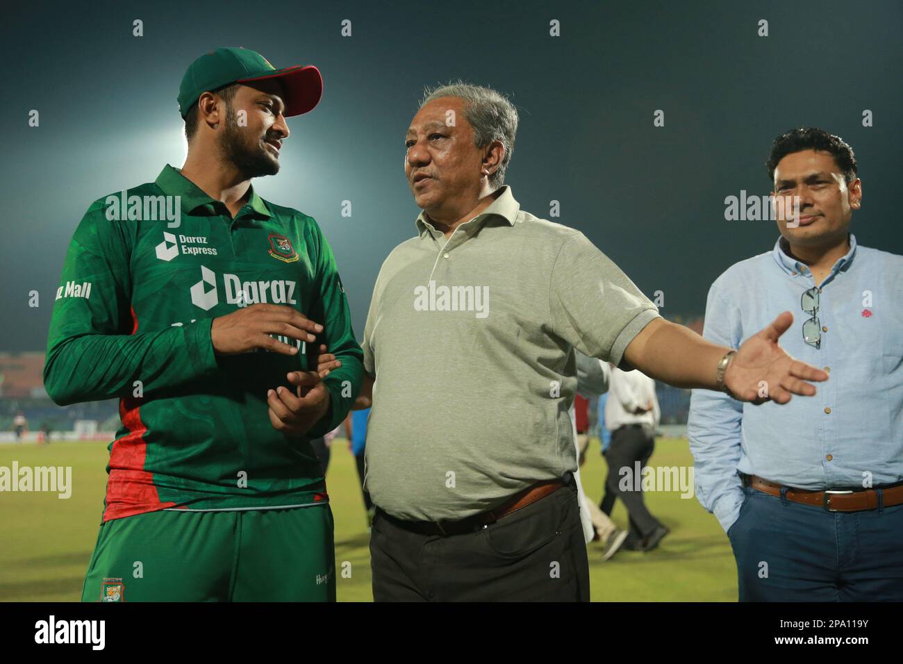 Tiger Captain Shakib Al Hasan and BCB President Nazmul Hasan after ...