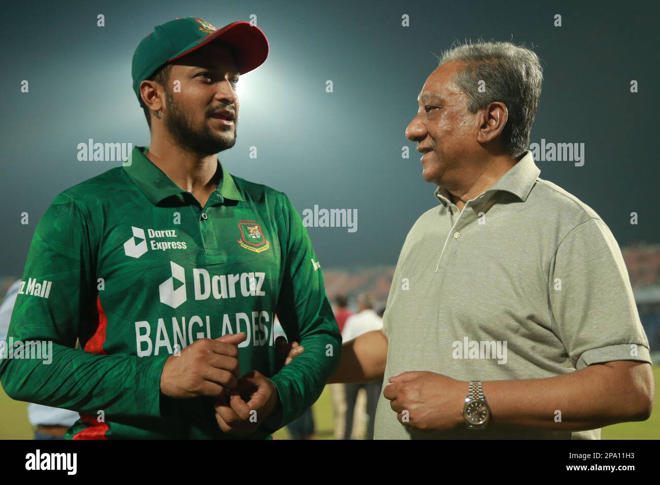 Tiger Captain Shakib Al Hasan and BCB President Nazmul Hasan after ...