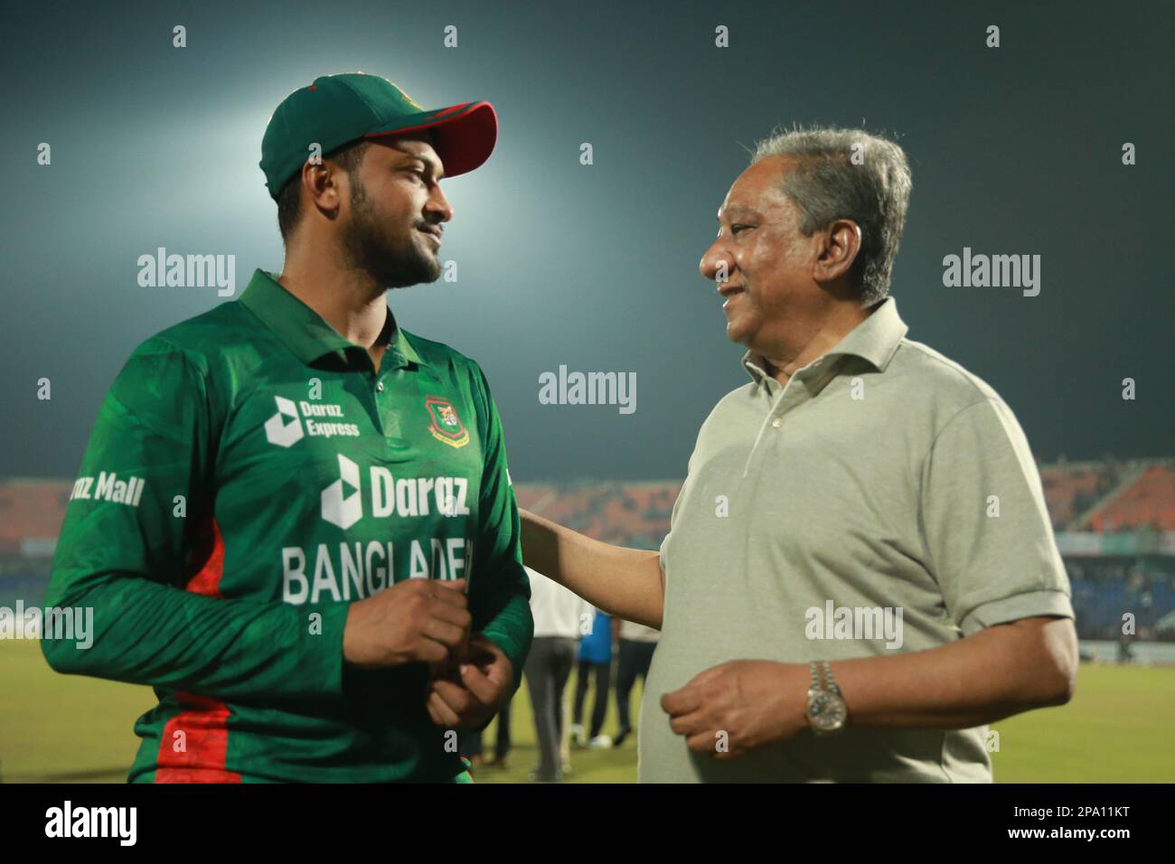 Tiger Captain Shakib Al Hasan and BCB President Nazmul Hasan after ...