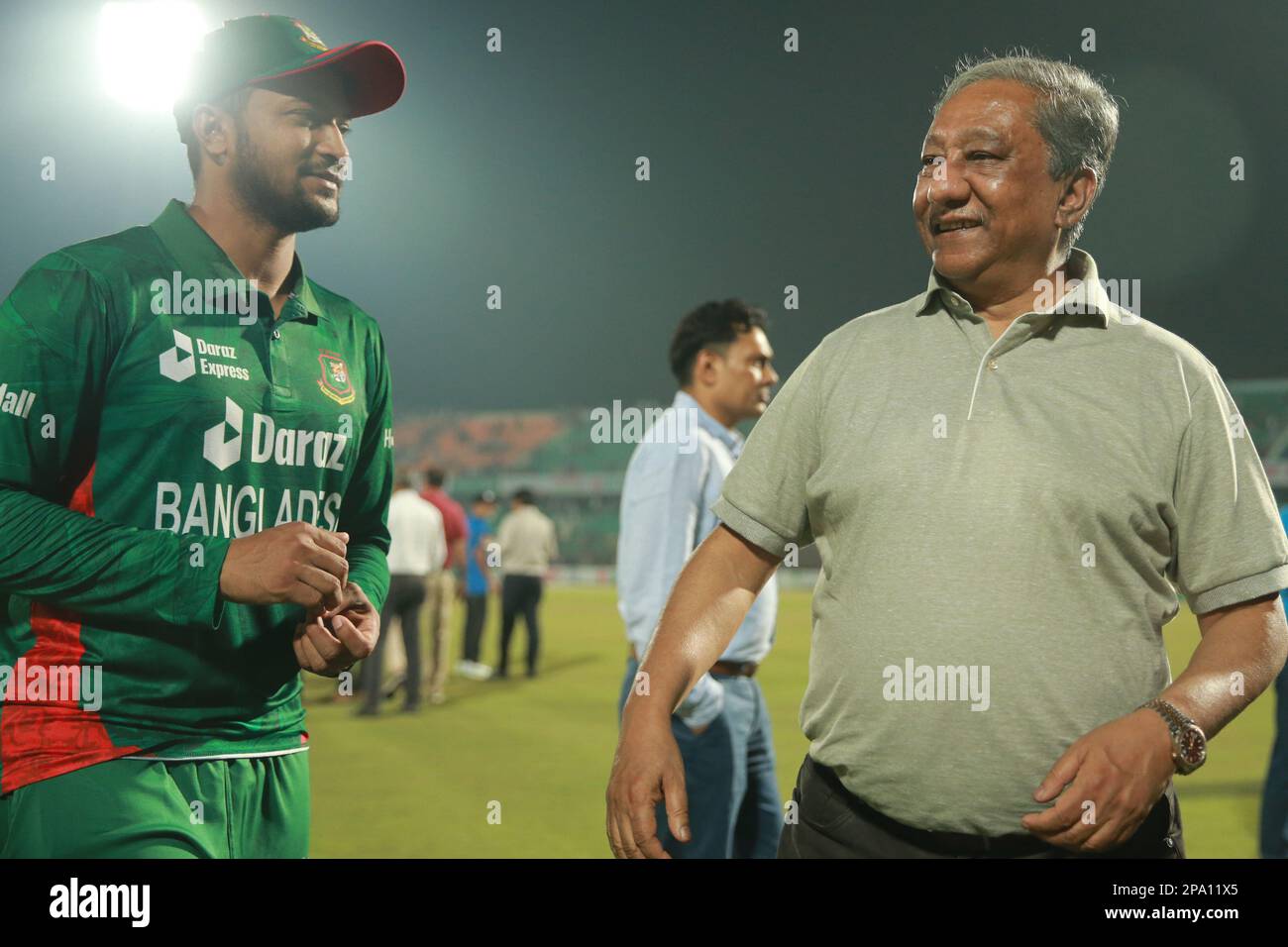 Tiger Captain Shakib Al Hasan and BCB President Nazmul Hasan after ...