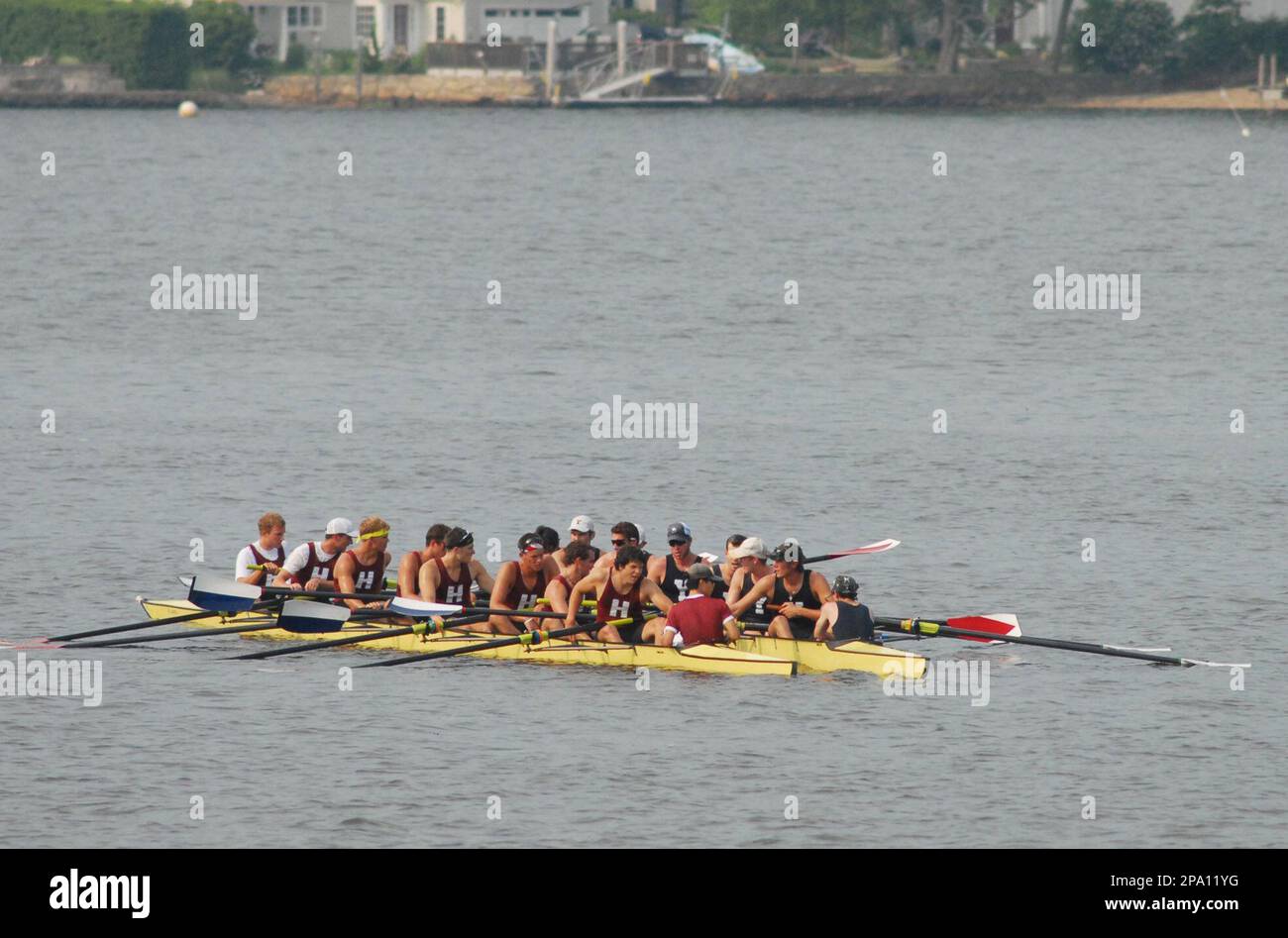 Harvard and Yale Varsity rowers pull their boats together Saturday ...