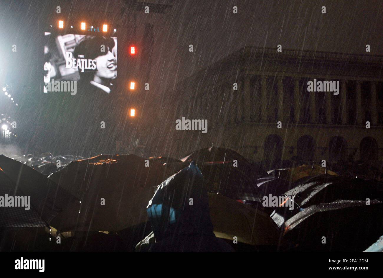 Tens of thousand people braved heavy rain and thunder to hear the ...