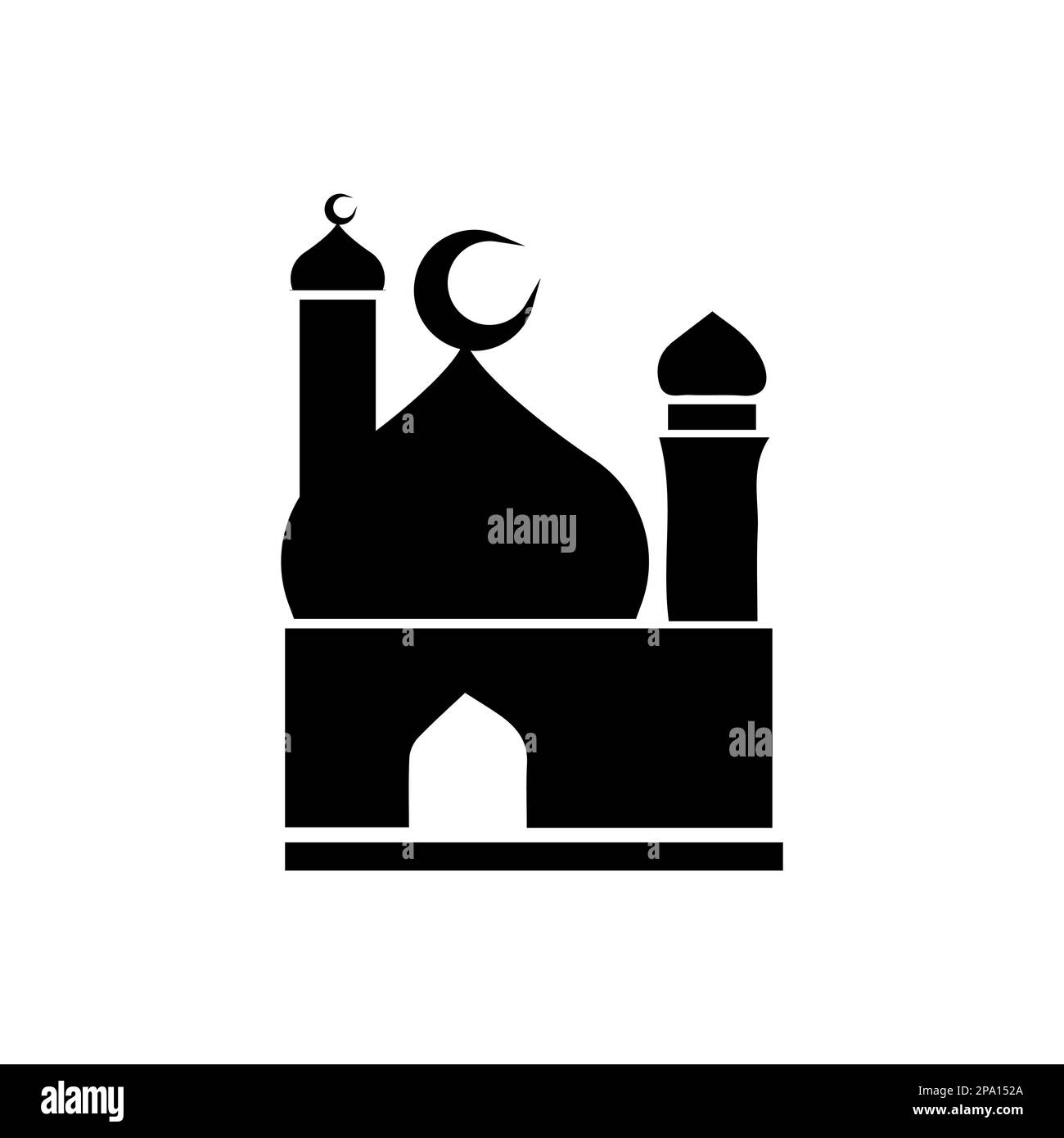 Mosque simple icon, islamic worship place, muslim symbols, vector ...