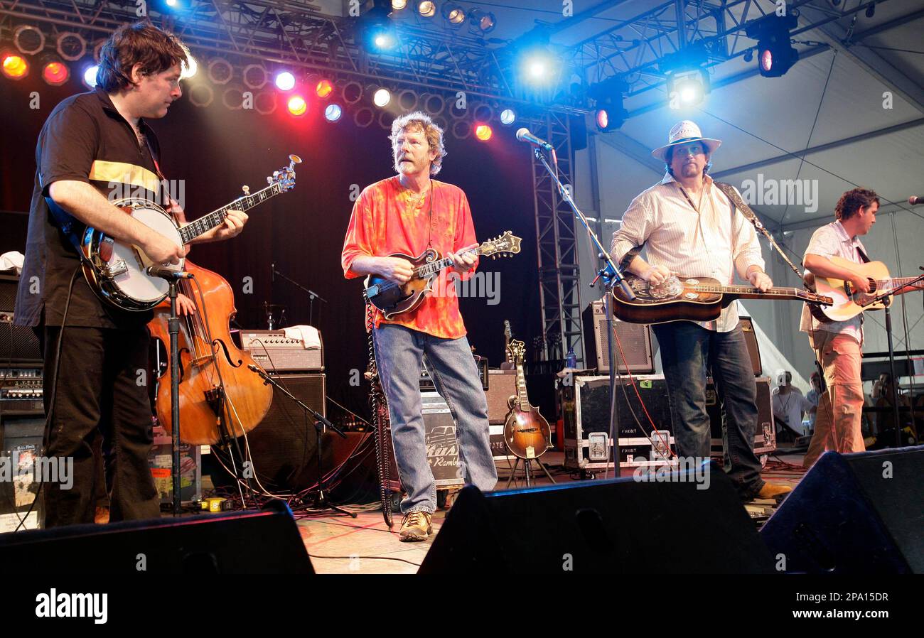Bela Fleck, left; Sam Bush, second from left; Jerry Douglas, second ...