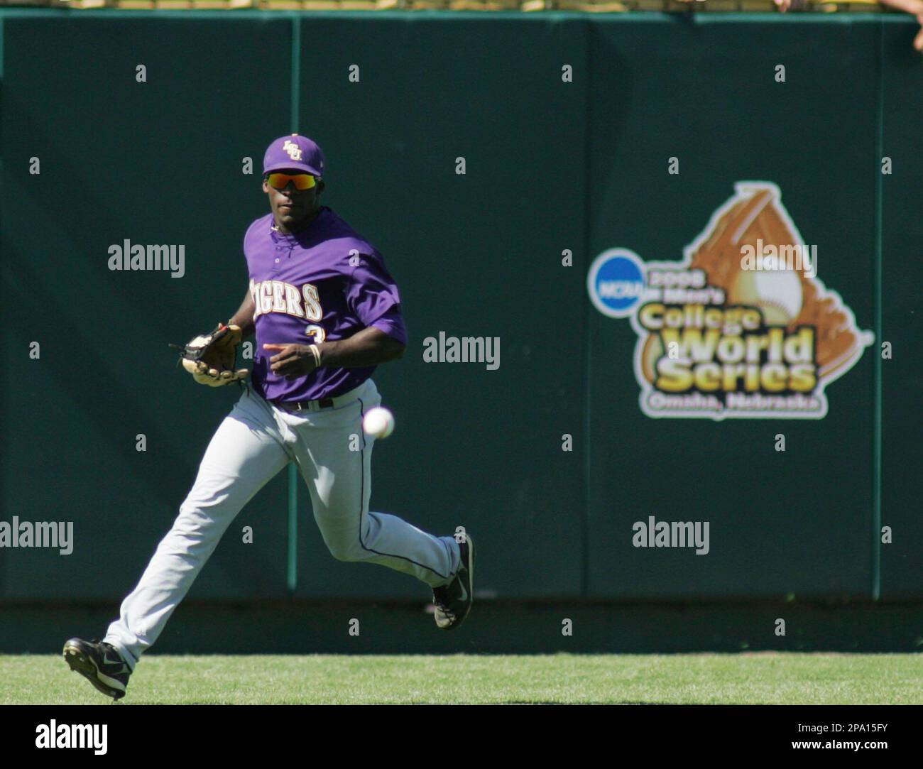 LSU's Jared Mitchell makes a play on a ball during practice Friday ...