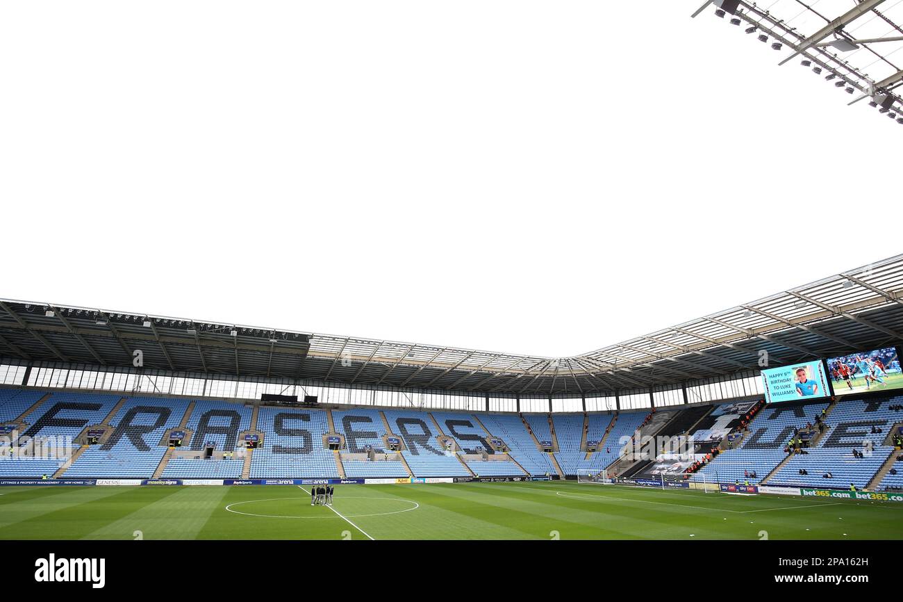 A general view of the pitch and stands ahead of the Sky Bet ...