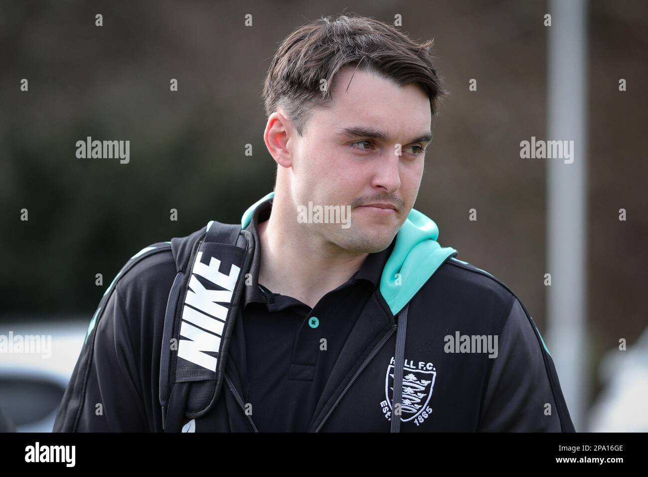 Hull, UK. 11th Mar, 2023. Tex Hoy #1 of Hull FC arrives at The MKM ...