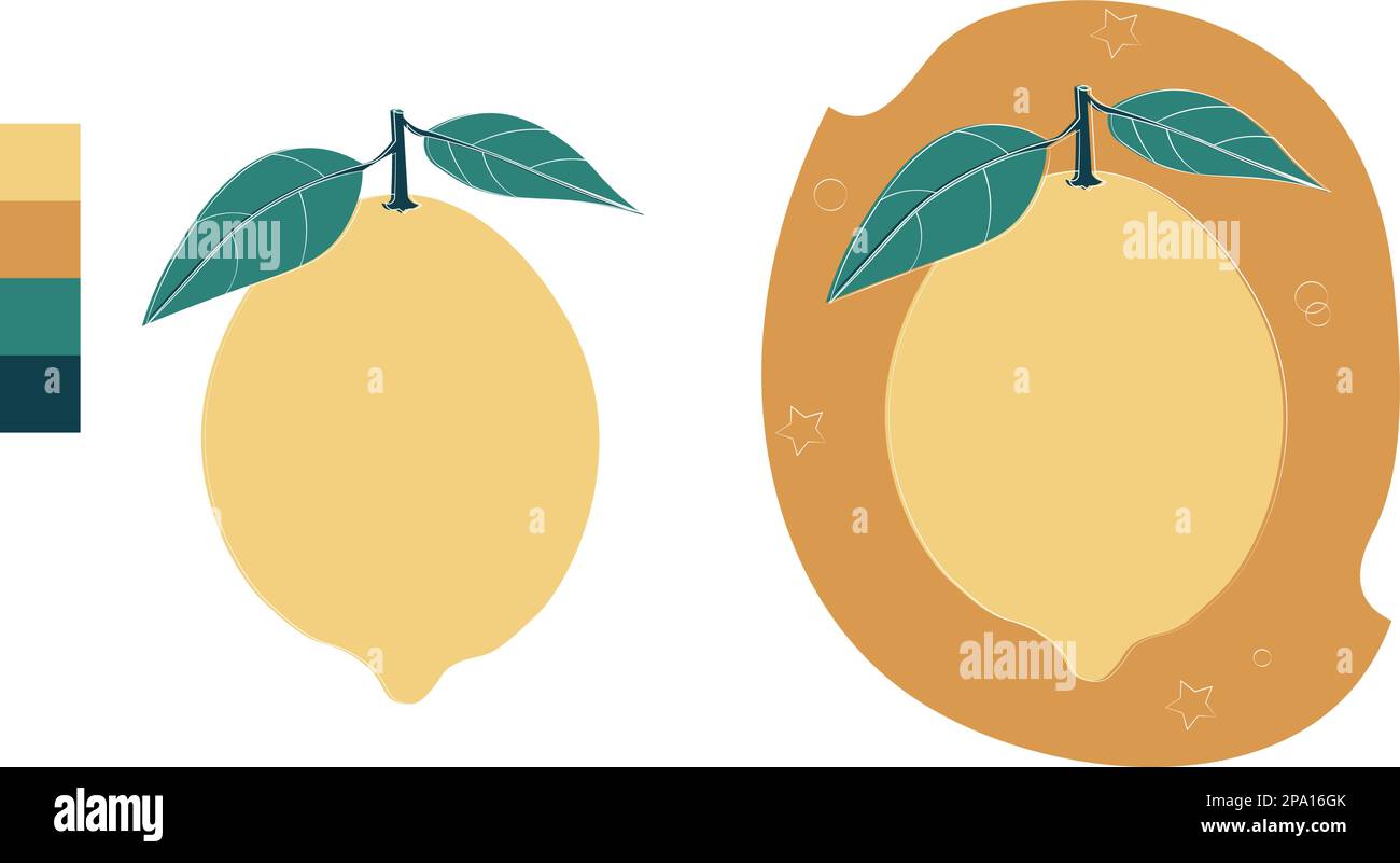 Lemon illustration. Simple design logotype. Vector Stock Vector Image ...