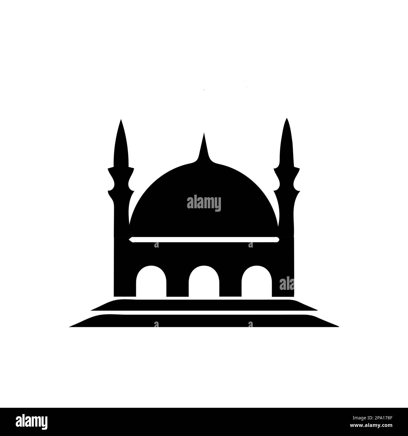 Mosque simple icon, islamic worship place, muslim symbols, vector ...