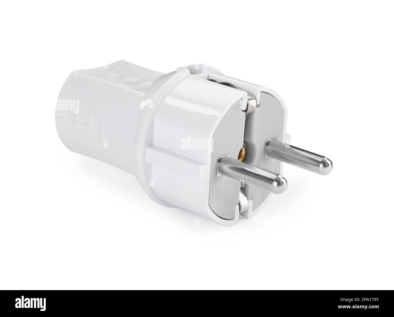 Power plug on white background. Electrician's equipment Stock Photo - Alamy