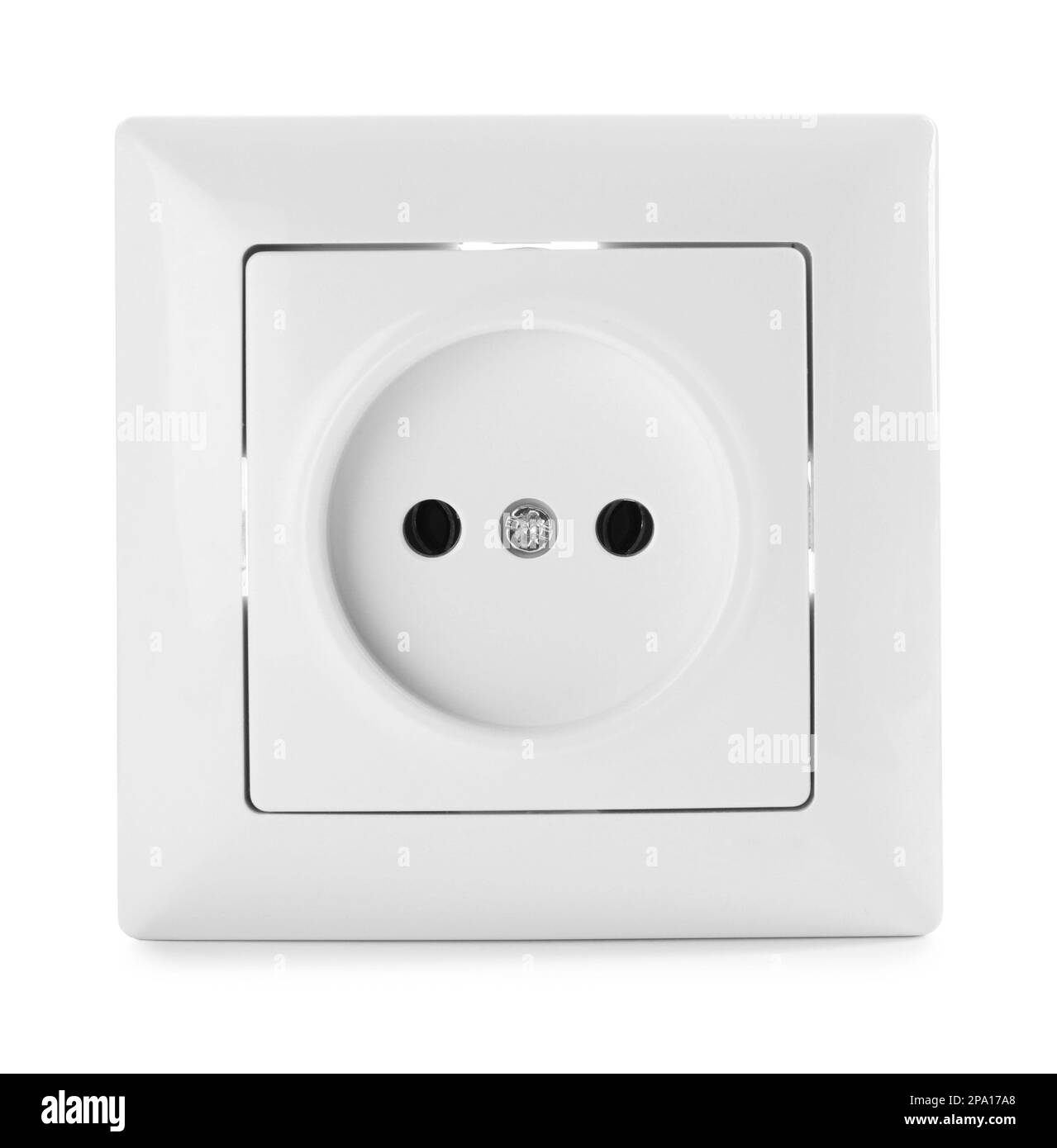 Power socket on white background. Electrician's equipment Stock Photo ...