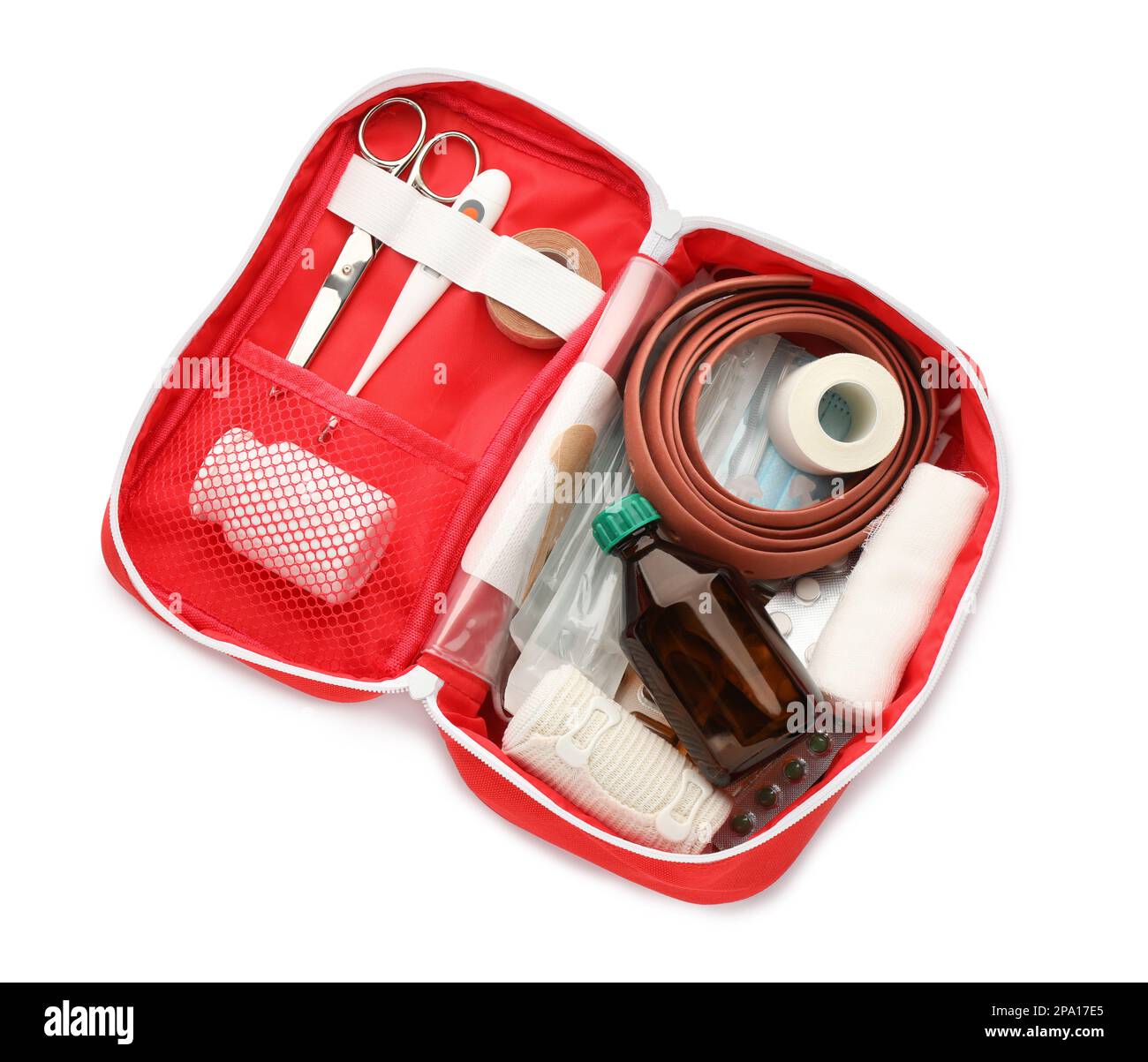 First aid kit on white background, top view. Health care Stock Photo ...