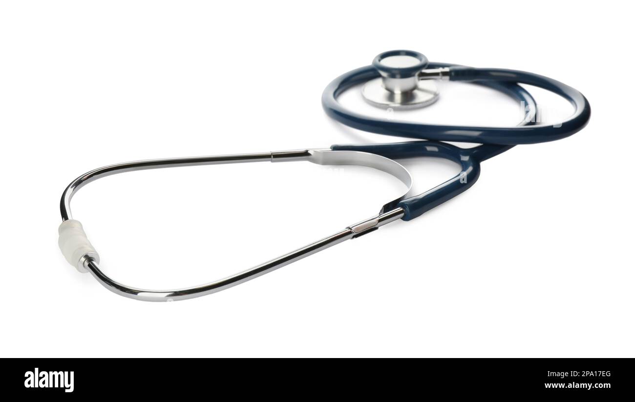 New stethoscope isolated on white. Medical object Stock Photo - Alamy