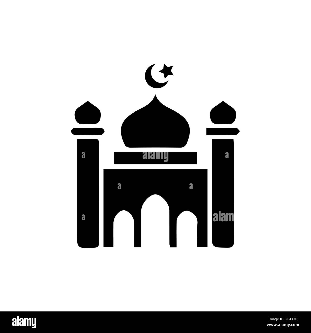 Mosque simple icon, islamic worship place, muslim symbols, vector ...