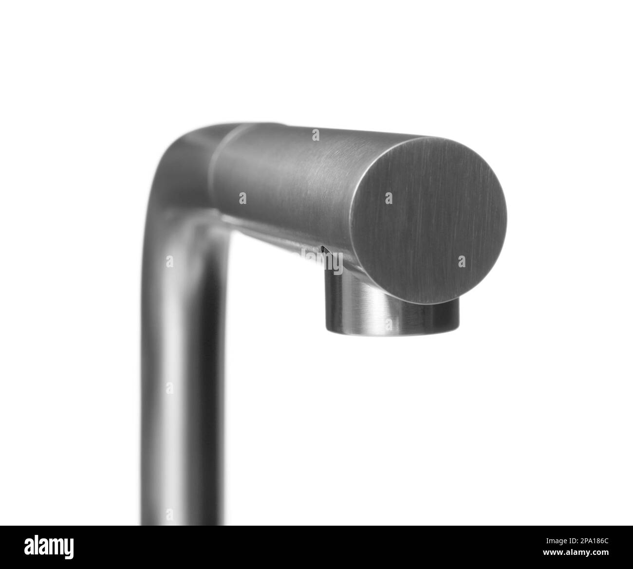 Modern water tap isolated on white, closeup Stock Photo - Alamy